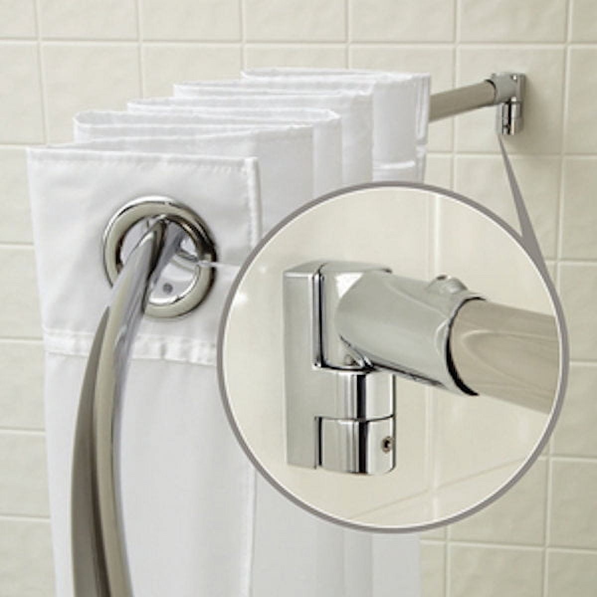 Wingits Oval Curved Shower Rod, 5FT. Long in Stainless Steel, Case of 6 ...