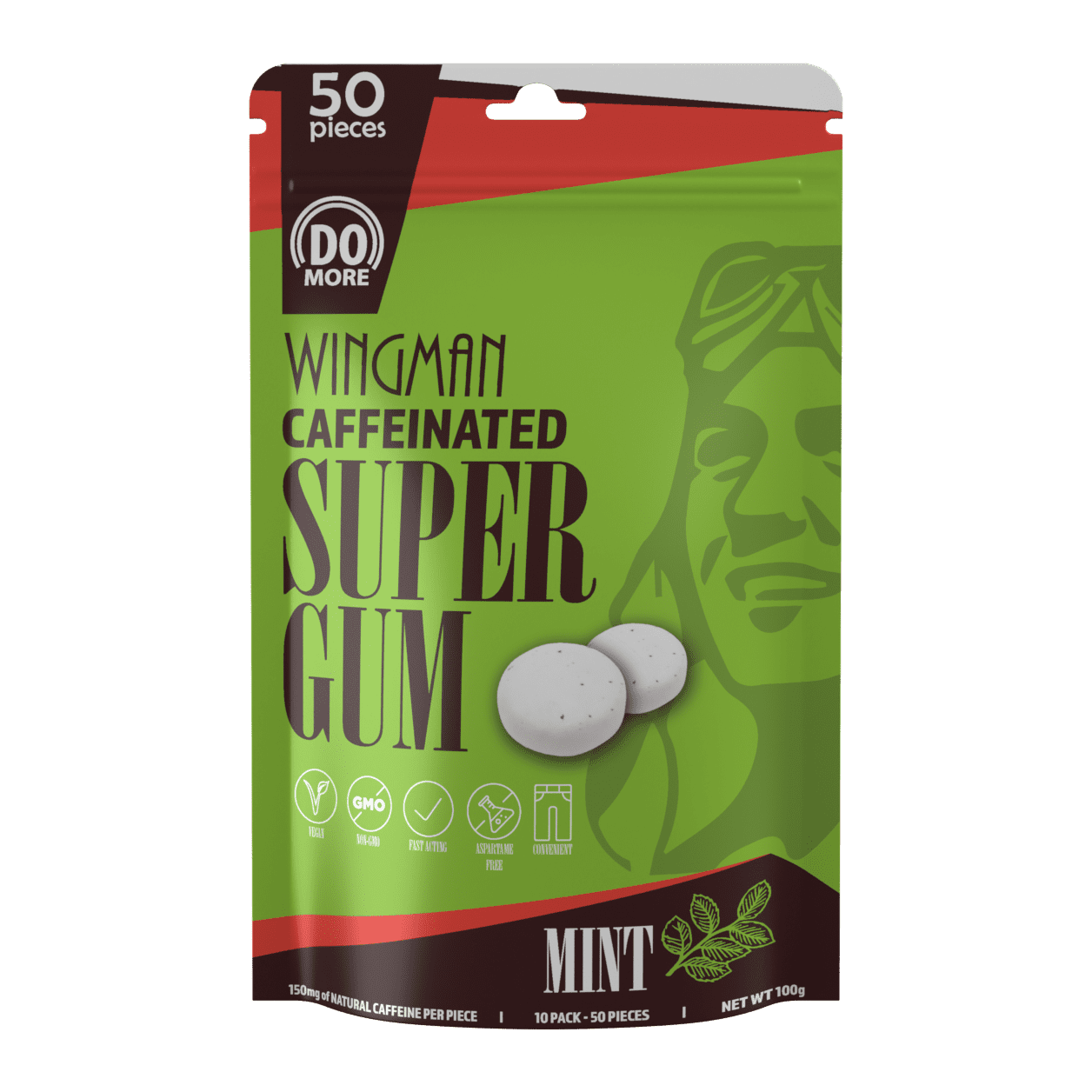 Wingman Caffeinated Super Gum - 50 Pieces of Super Energy Gum - Walmart.com