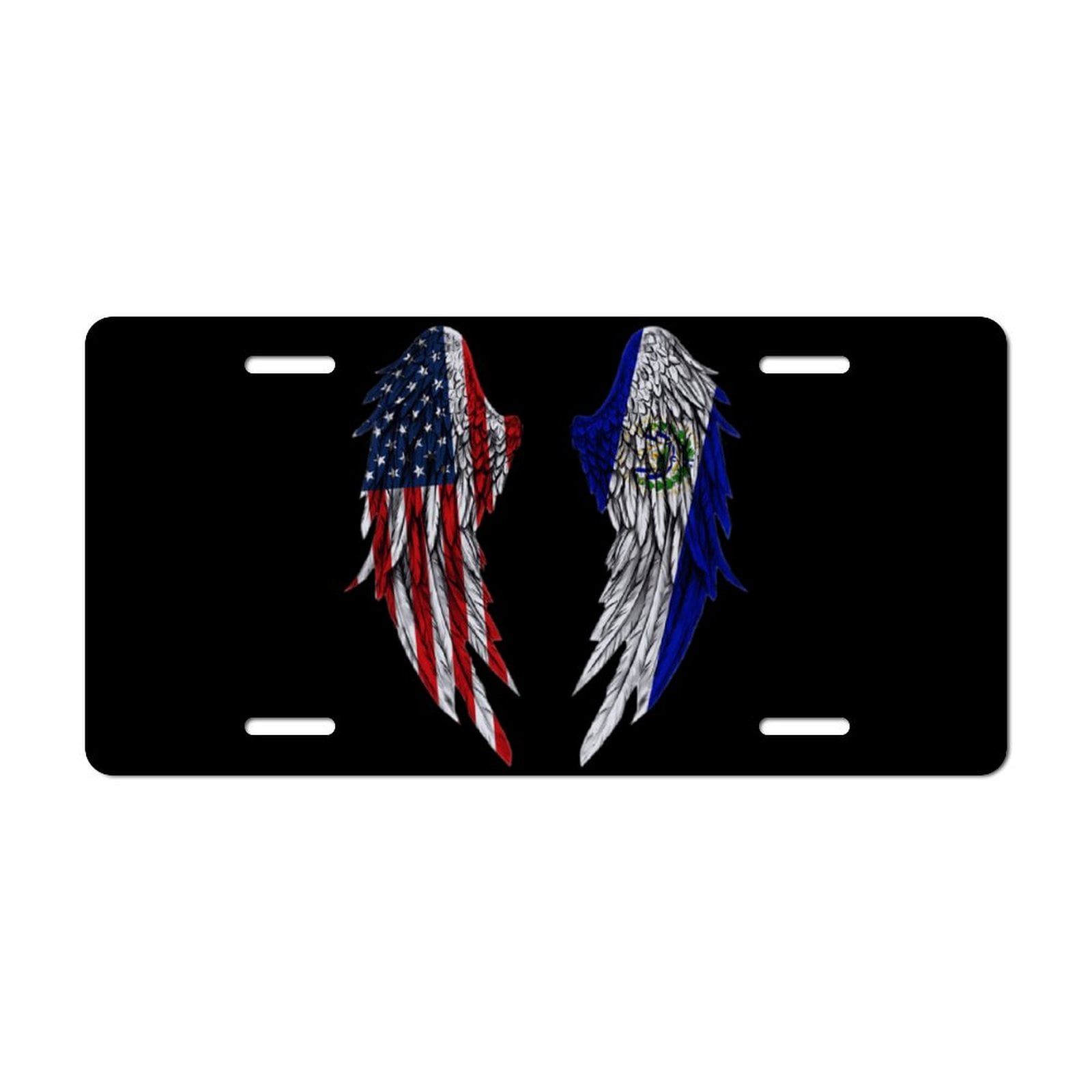 Wings America And El Flag Decorative License Plate Covers,Novelty ...