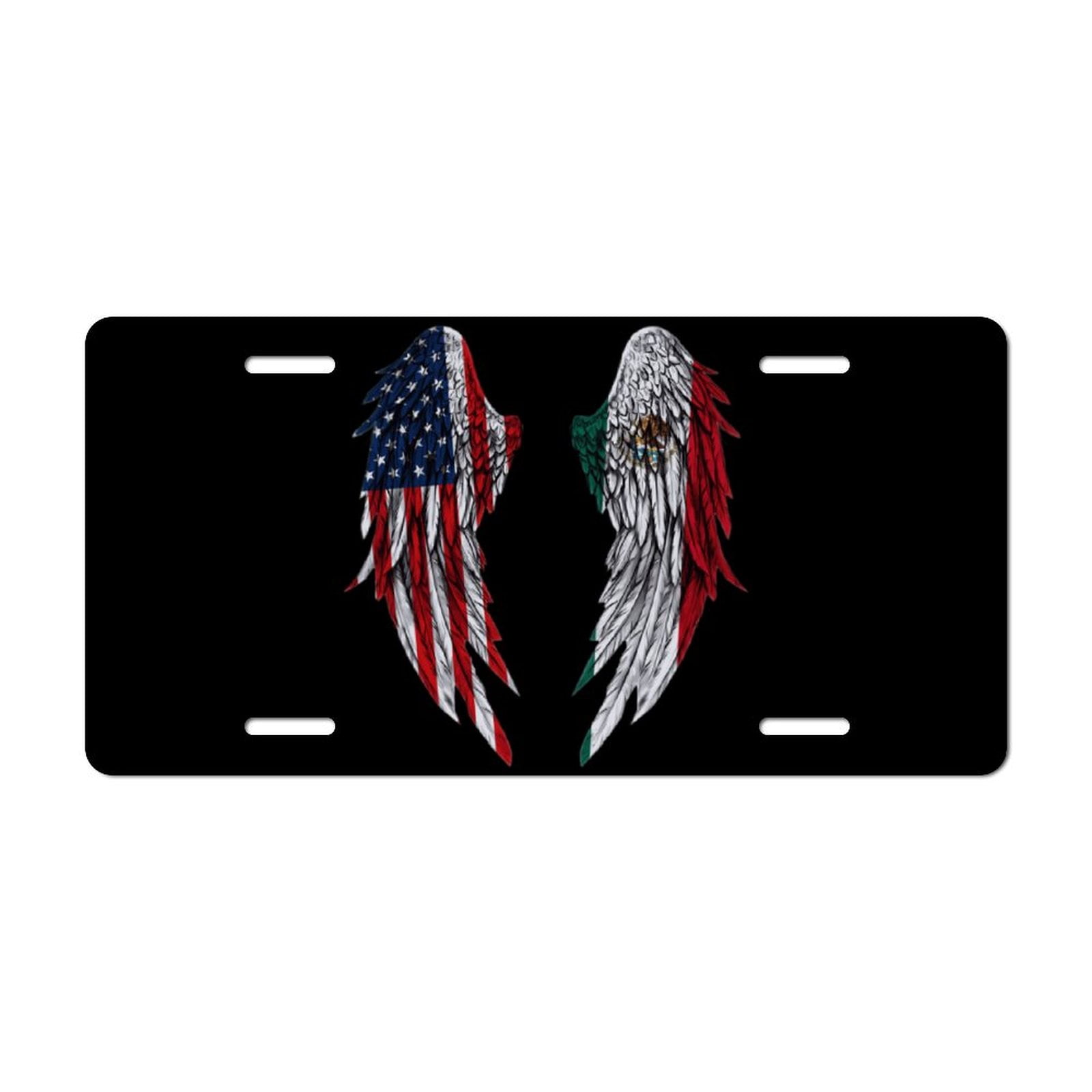 Wings America And Mexico Flag Decorative License Plate Covers,Novelty ...