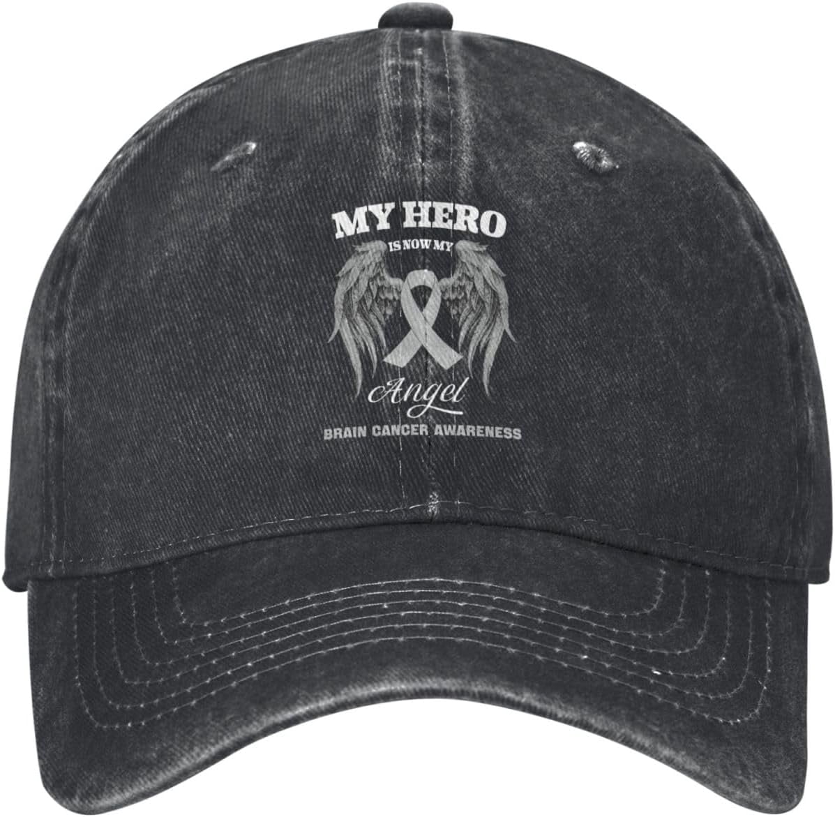 Wings Angel Brain Cancer Awareness Baseball Caps Demin Hat Vintage ...