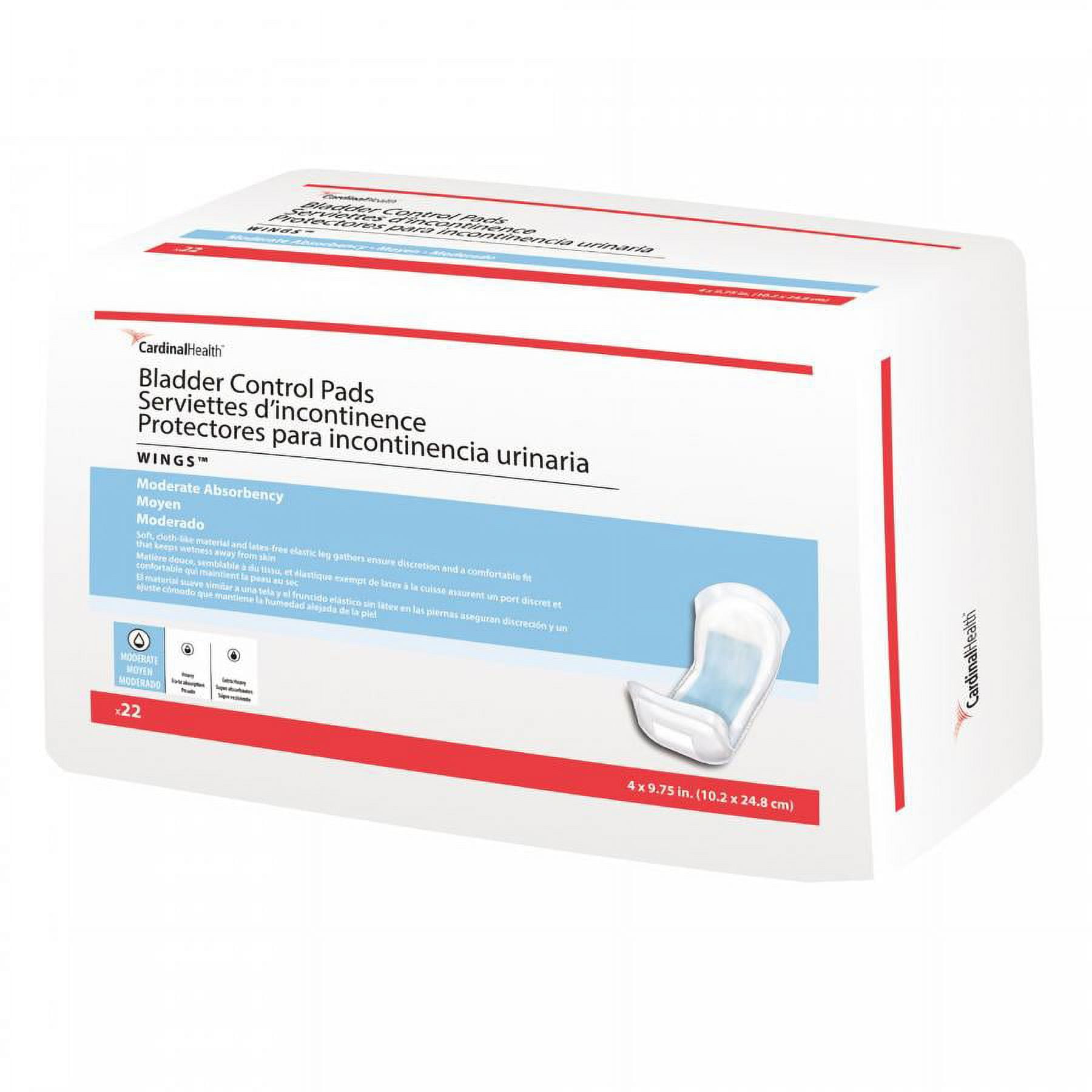 Wings Bladder Control Pads, Unisex, Moderate Absorbency, One Size Fits ...