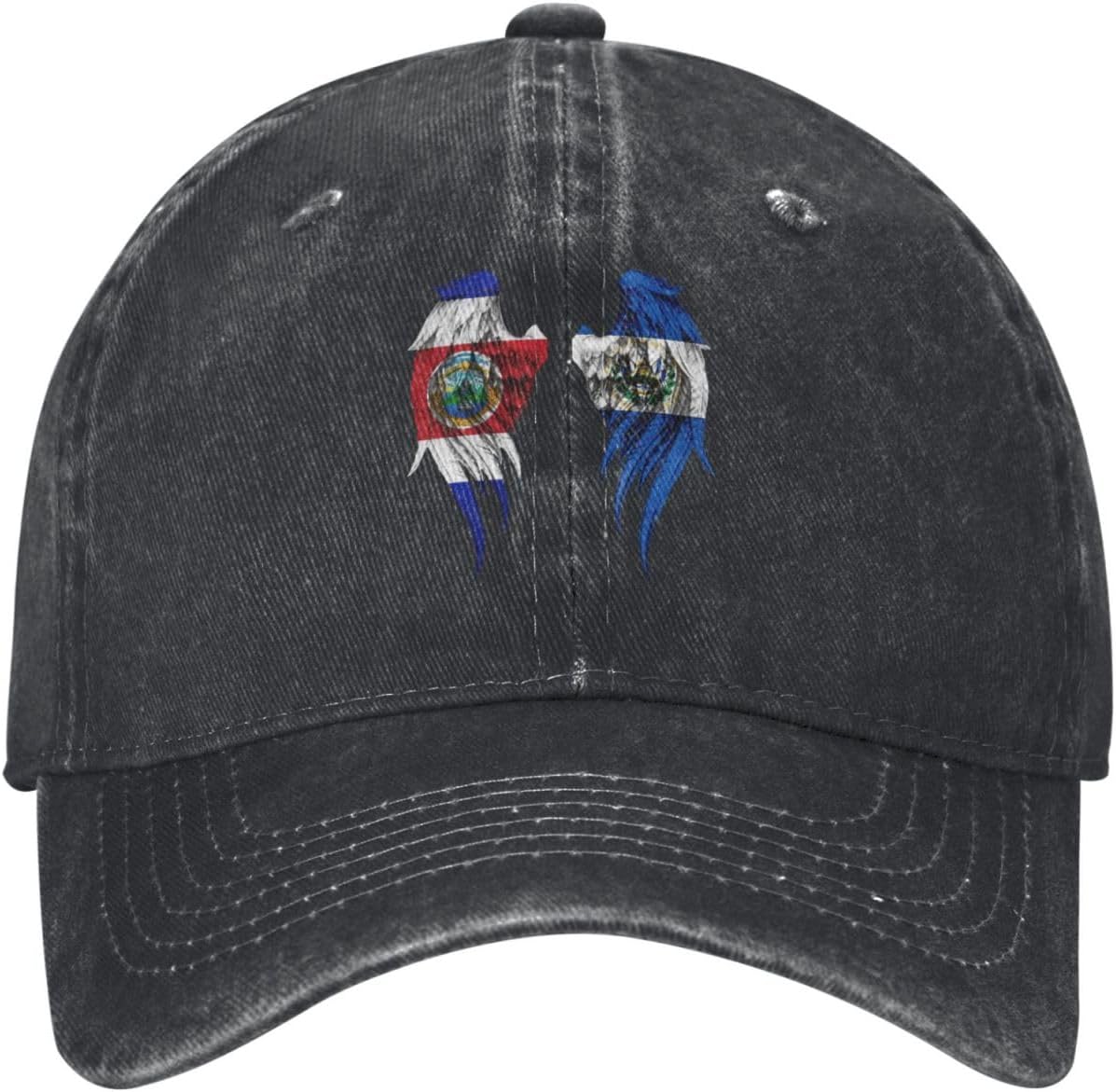 Wings Costa Rica and El Salvador Flags Baseball Caps Demin Hat Vintage ...
