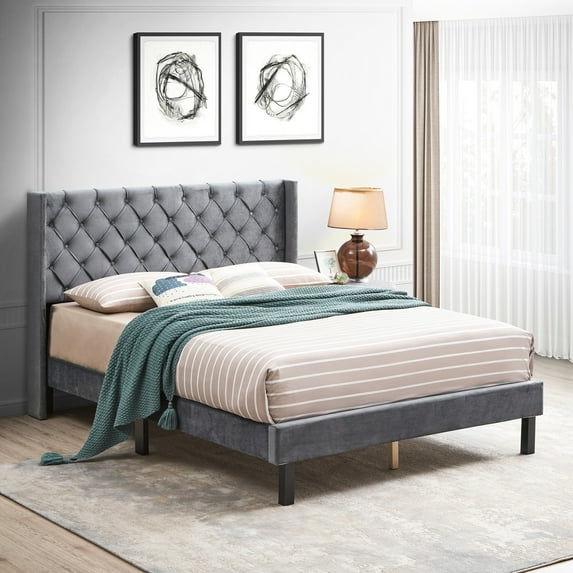 Wings Design Bed, All Tools Included - Queen Platform Bed for Fast ...