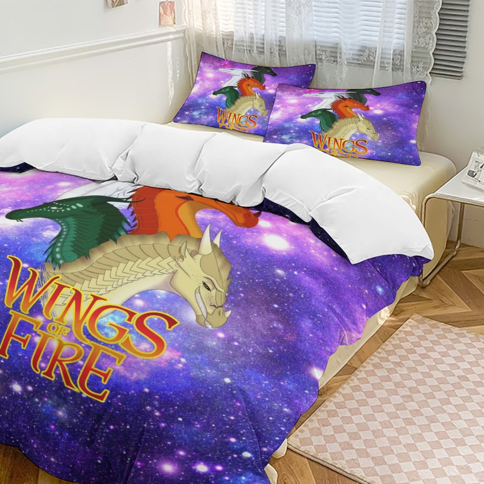 Wings Dragon Fire 3 Piece Comforter Bedding 1 Set Super Soft Quilt ...