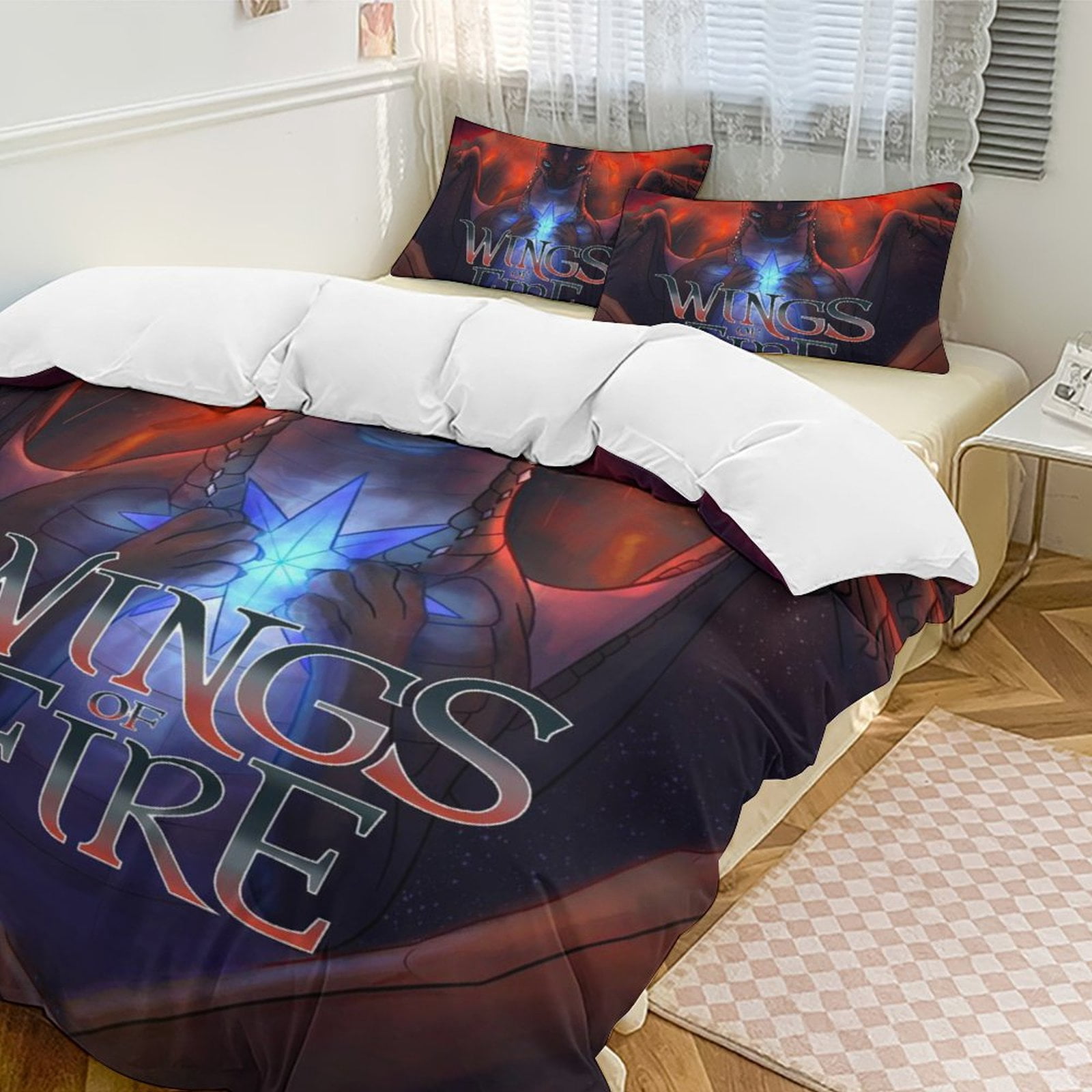 Wings Dragon Fire 3 Piece Comforter Bedding 1 Set Super Soft Quilt ...
