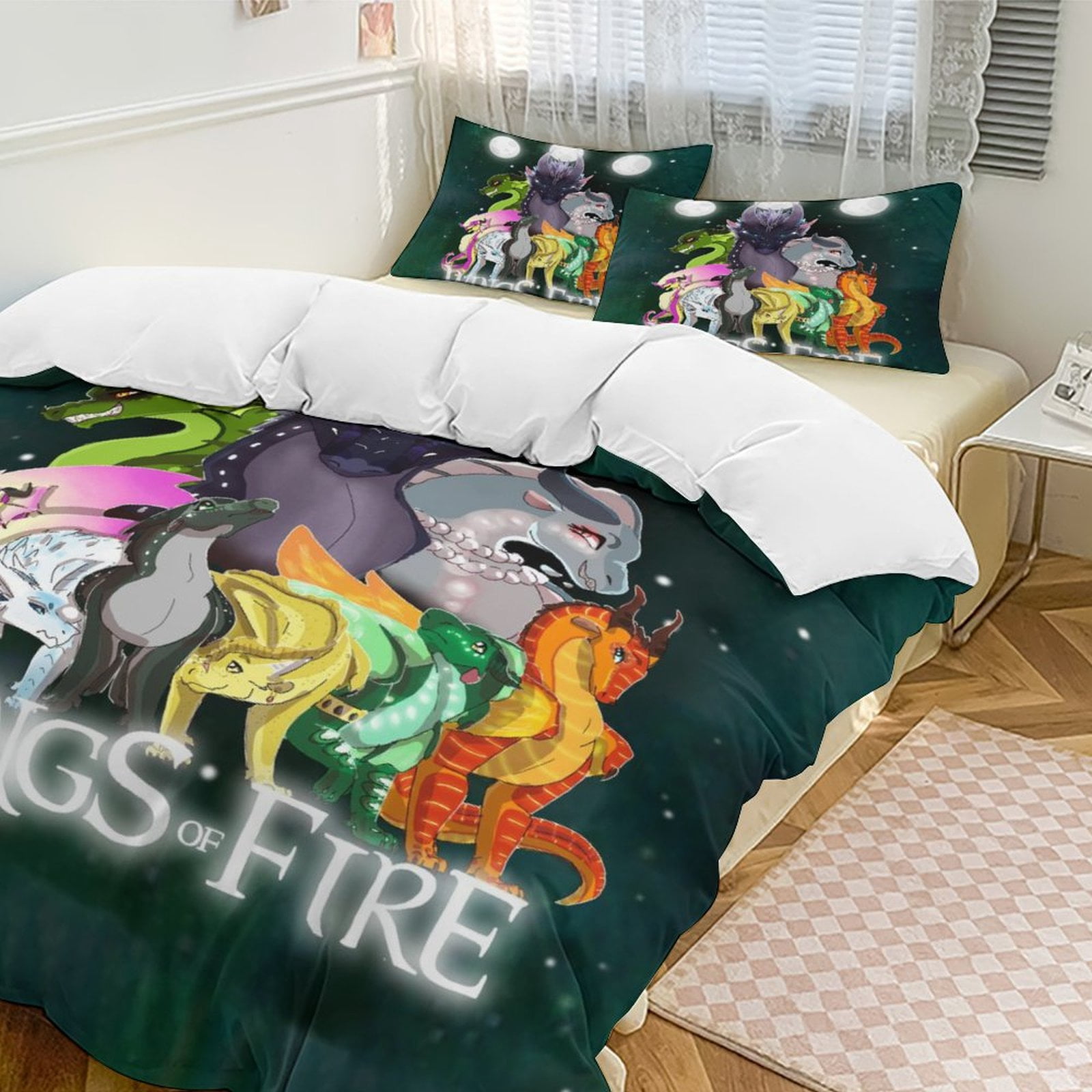 Wings Dragon Fire 3 Piece Comforter Bedding 1 Set Super Soft Quilt ...