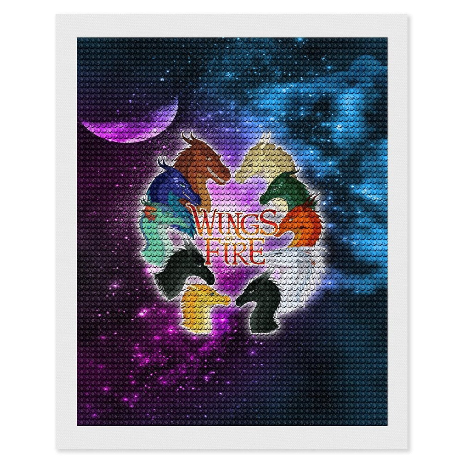 Wings Dragon Fire Diamond Art Kits DIY 5D Anime Painting by Number Kits ...