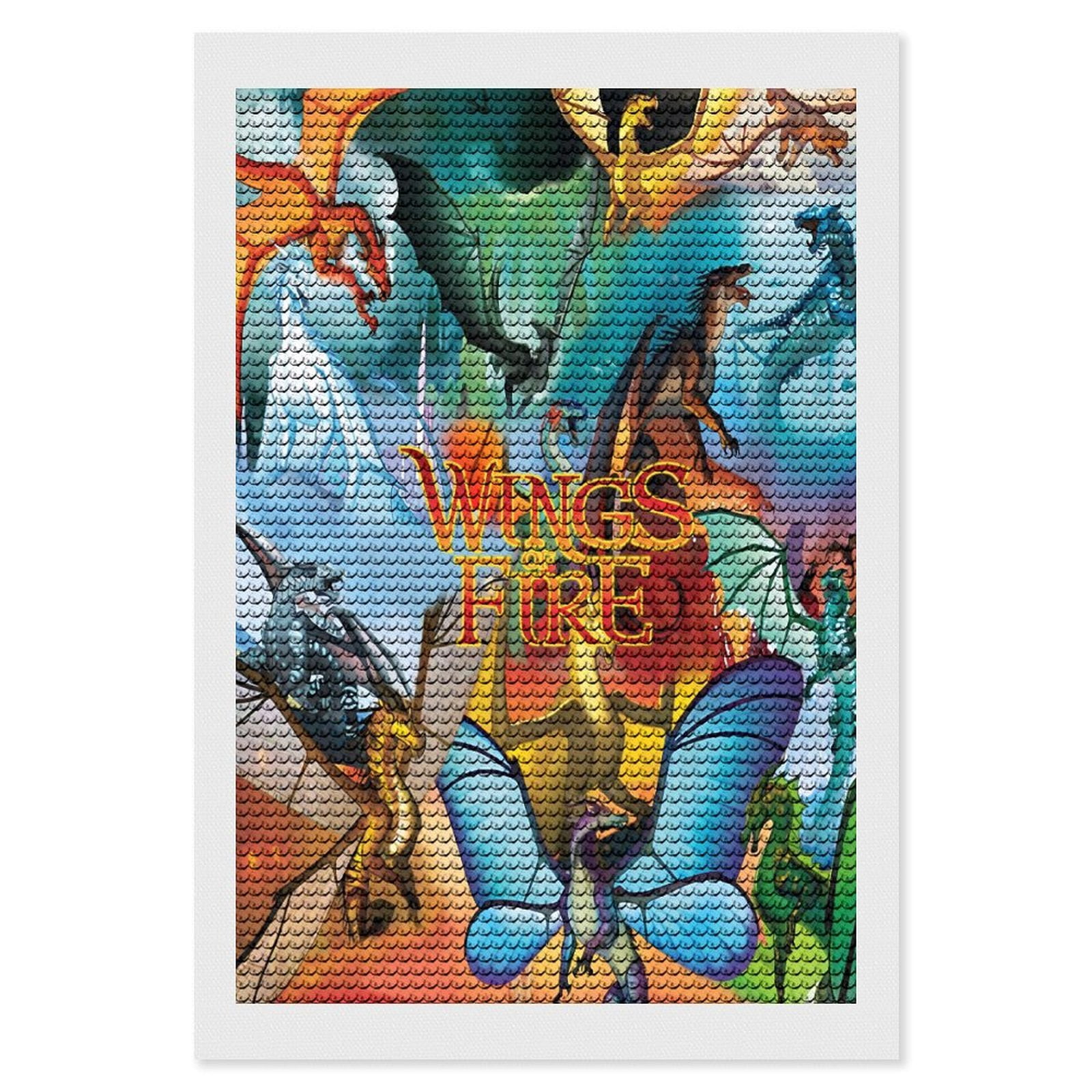 Wings Dragon Fire Diamond Art Kits DIY 5D Anime Painting by Number Kits ...