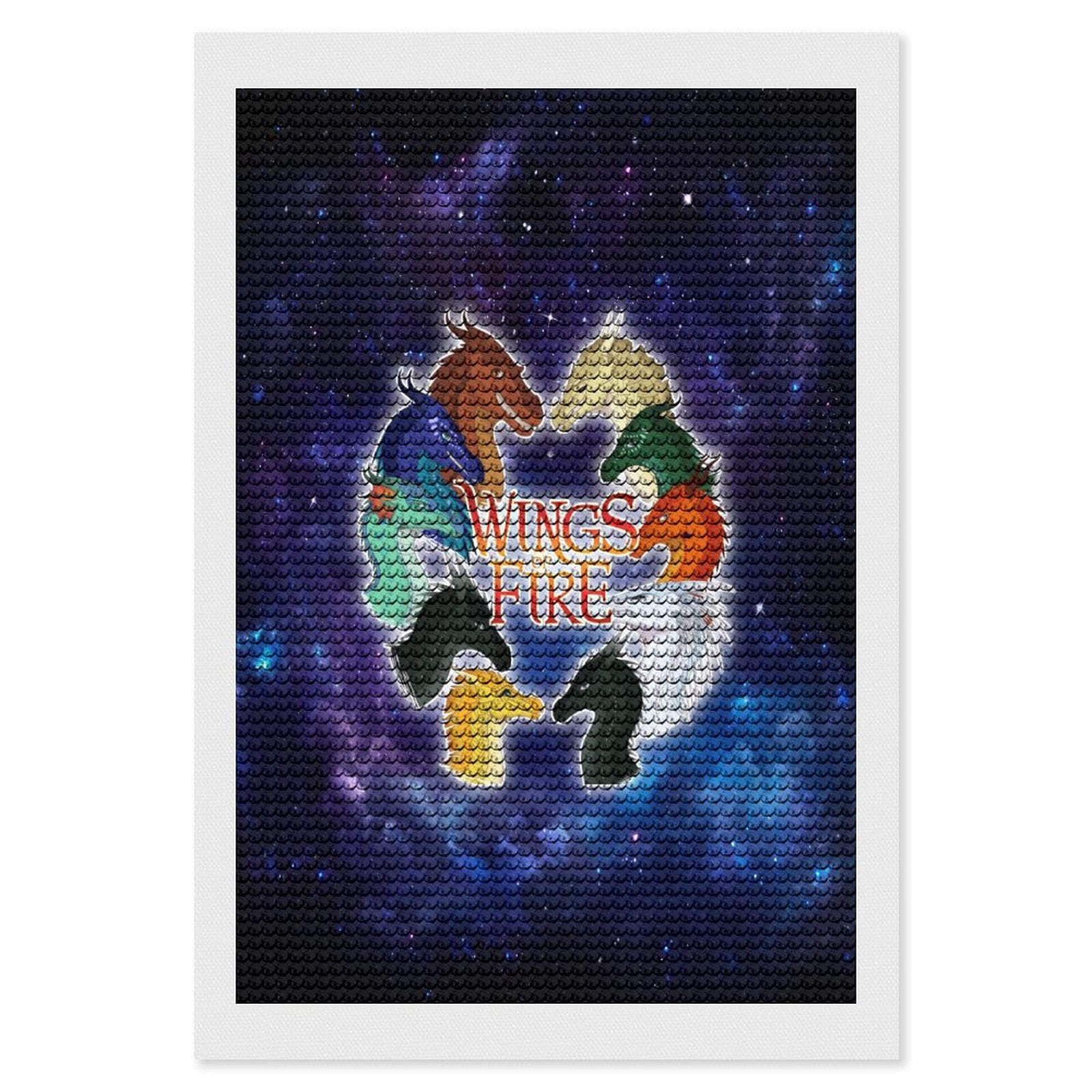 Wings Dragon Fire Diamond Art Kits DIY 5D Anime Painting by Number Kits ...