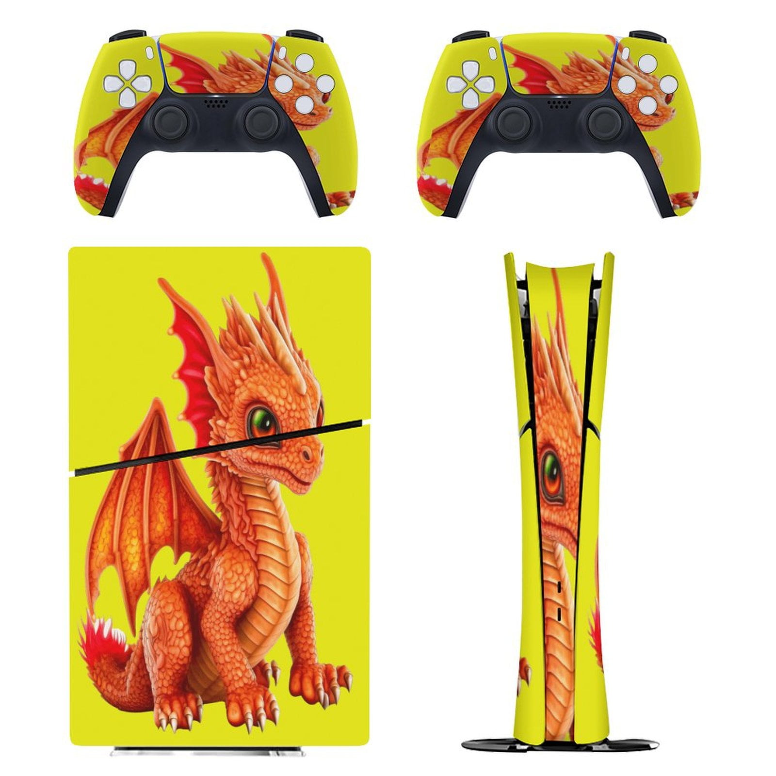 Wings, Dragon, Orange PS5/PS5 Slim Digital Disc Skin Sticker For ...