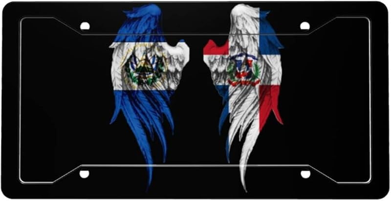 Wings El Salvador and USA American Flag Front License Plate and License ...