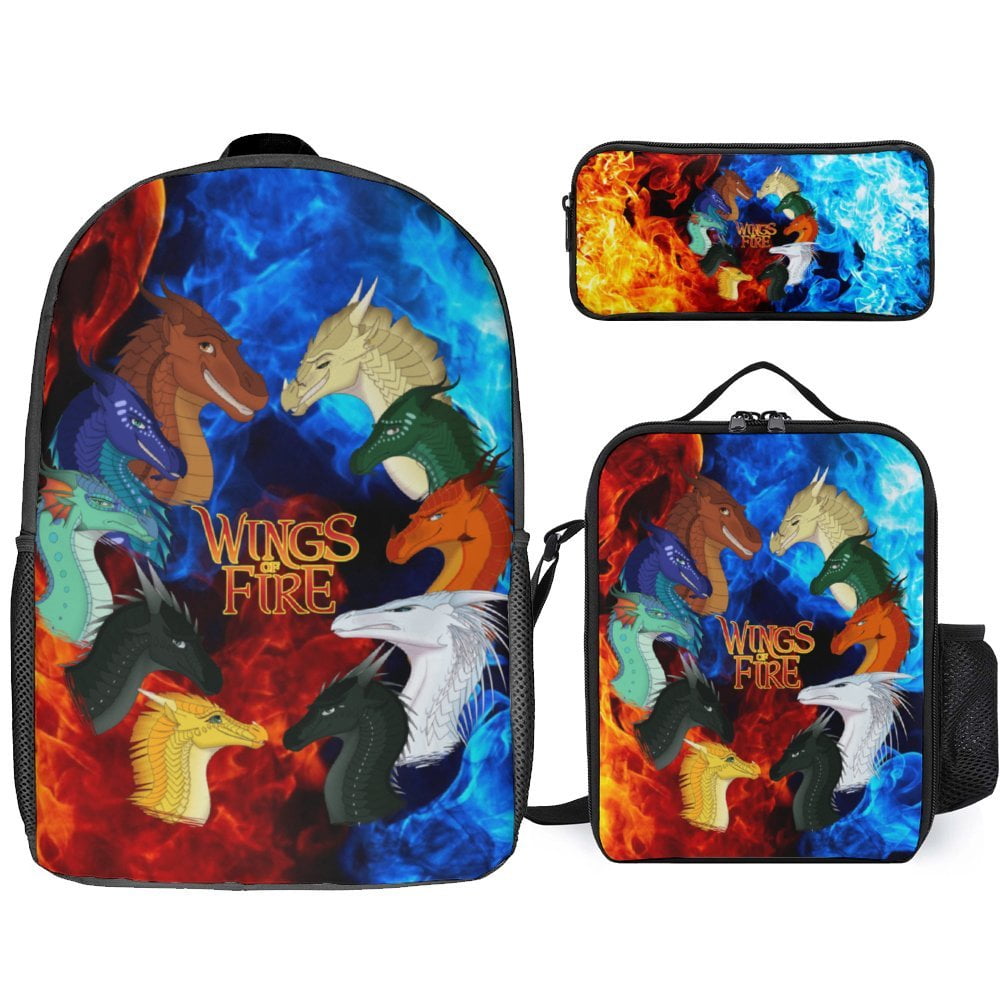 Wings of Fire Backpack Set 3-in-1, Backpack with Lunch Bag And Pencil ...