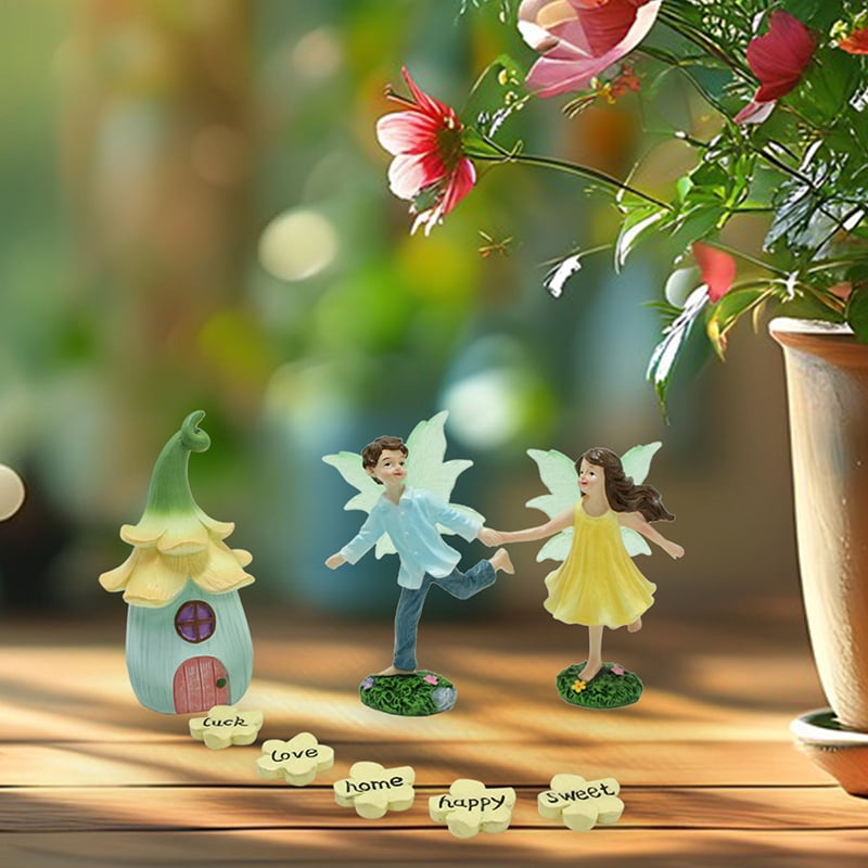 Wings Fluorescent Running Flower Fairy Set Home Outdoor Courtyard Lawn ...