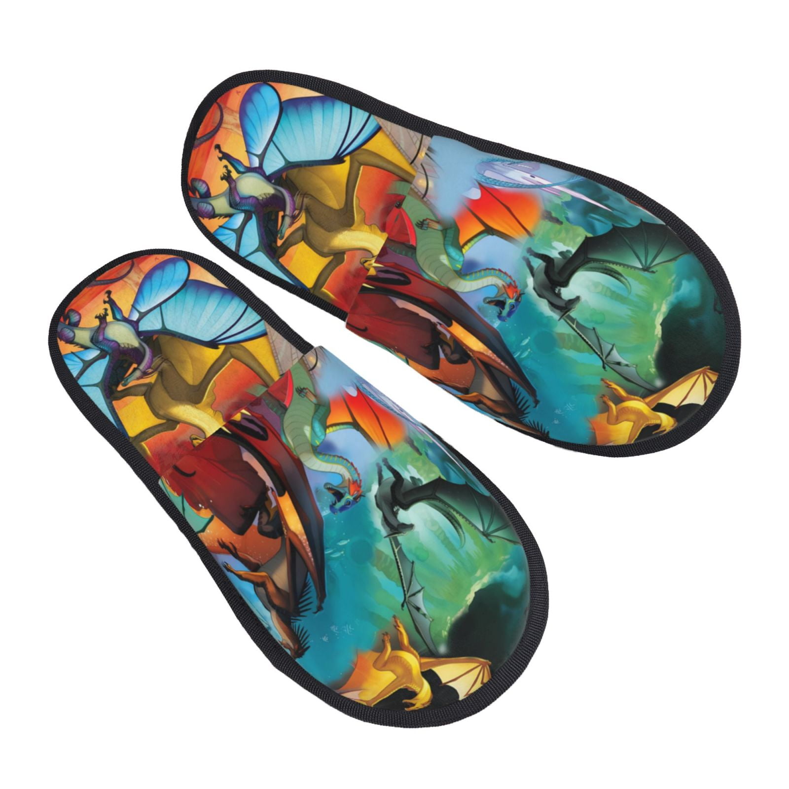 Wings Of Fire Dragon Furry Slippers For Men Women Fuzzy House Slippers ...