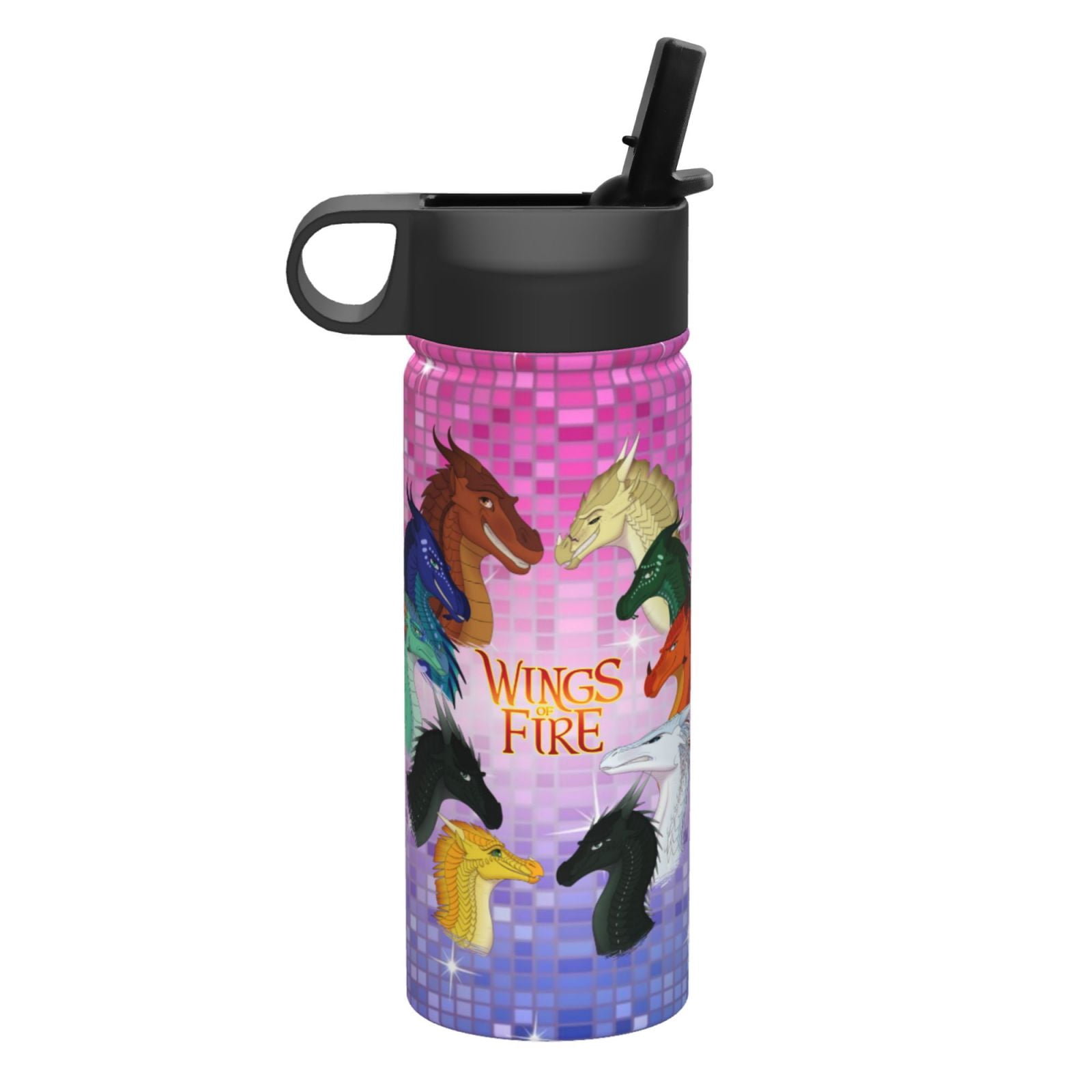 Wings Of Fire Kids Insulated Water Bottle With Straw - 18 Oz Stainless ...