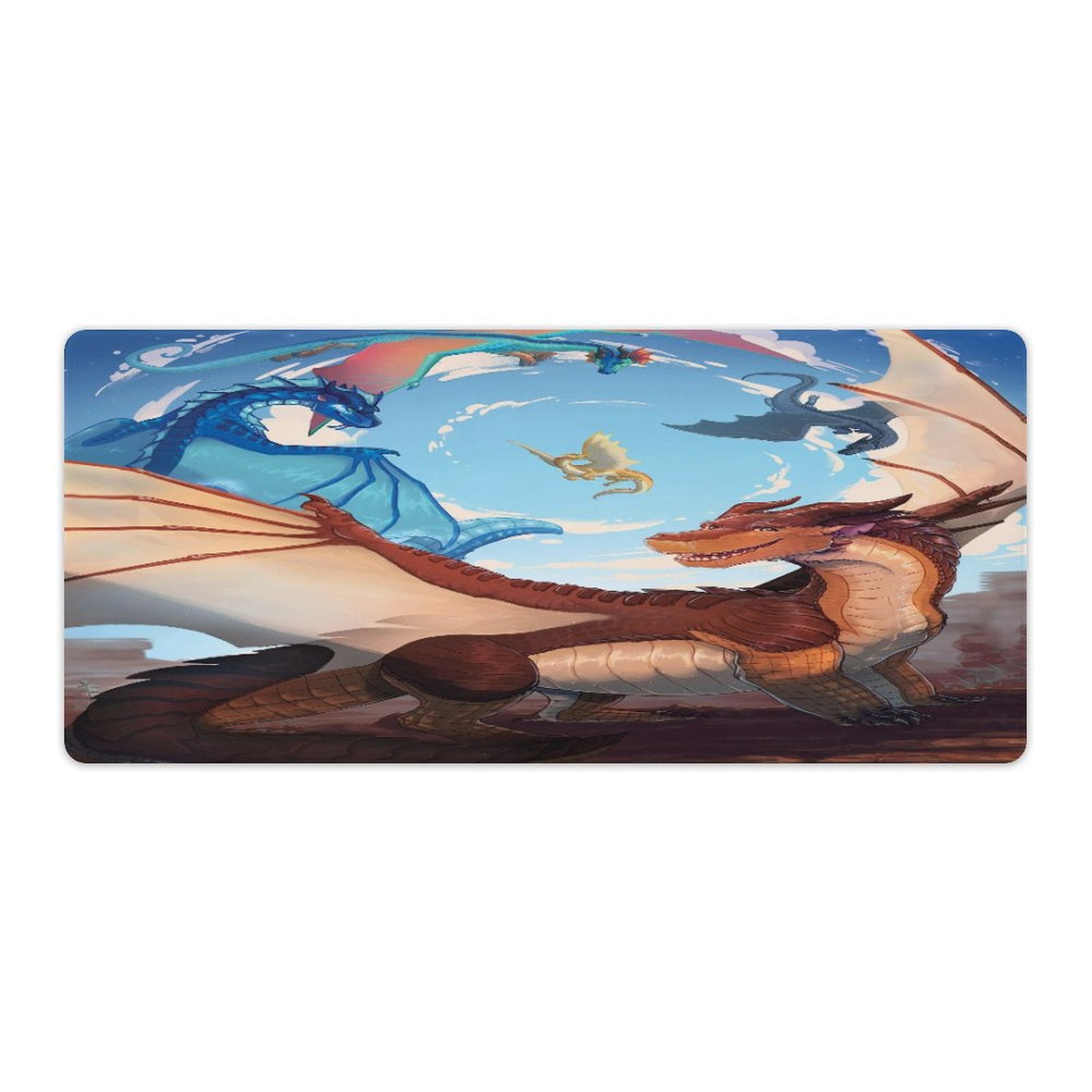 Wings Of Fire Large Gaming Mouse Pad for Laptop Computer Rubber Edge ...