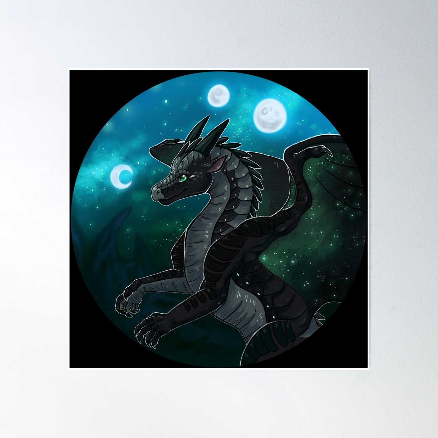 Wings Of Fire - Moonwatcher Poster Wall Art, Modern Wall Decor, 24x24 ...
