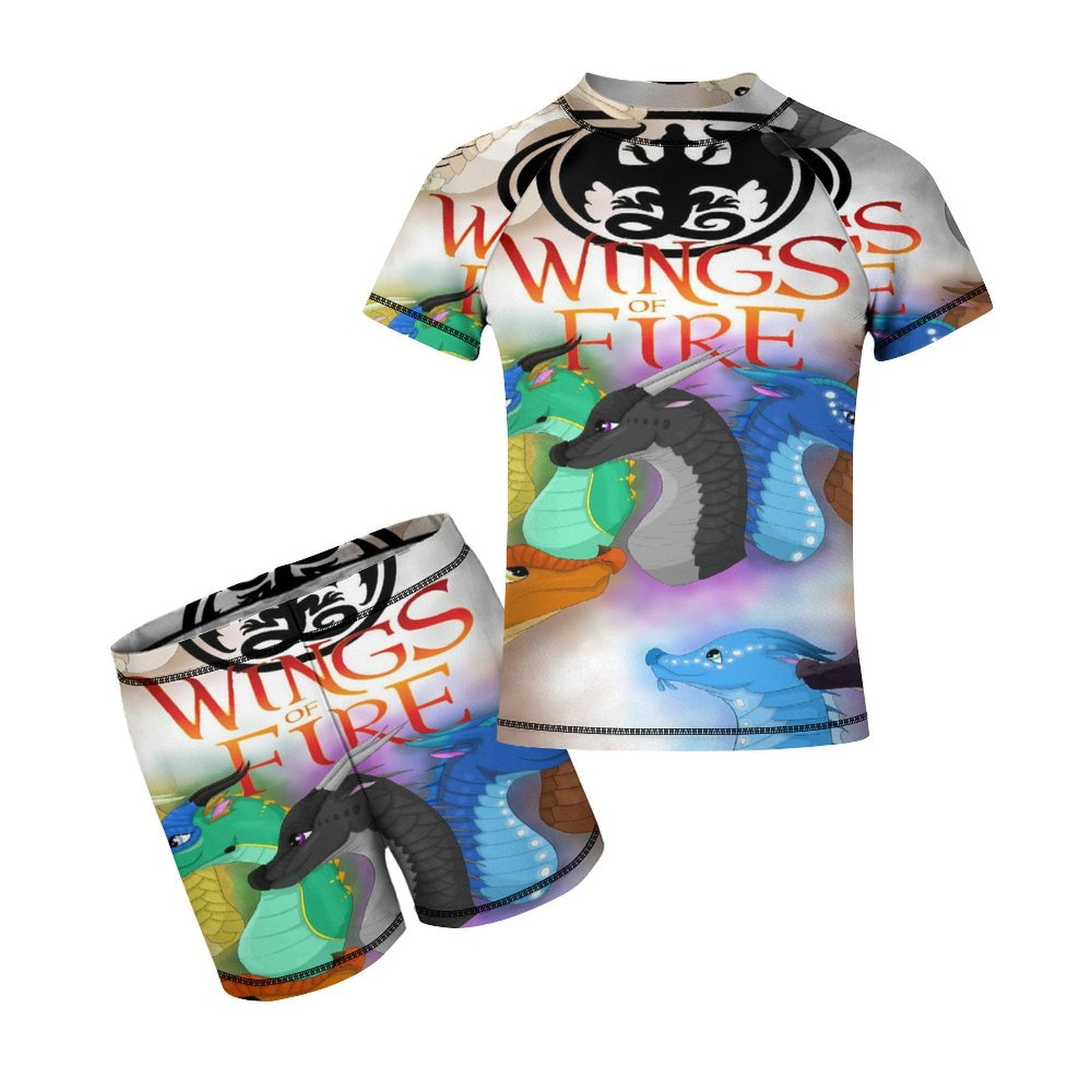 Wings Of Fire Summer Swimwear For Boys 2PCS Rash Guard Sets For Beach ...