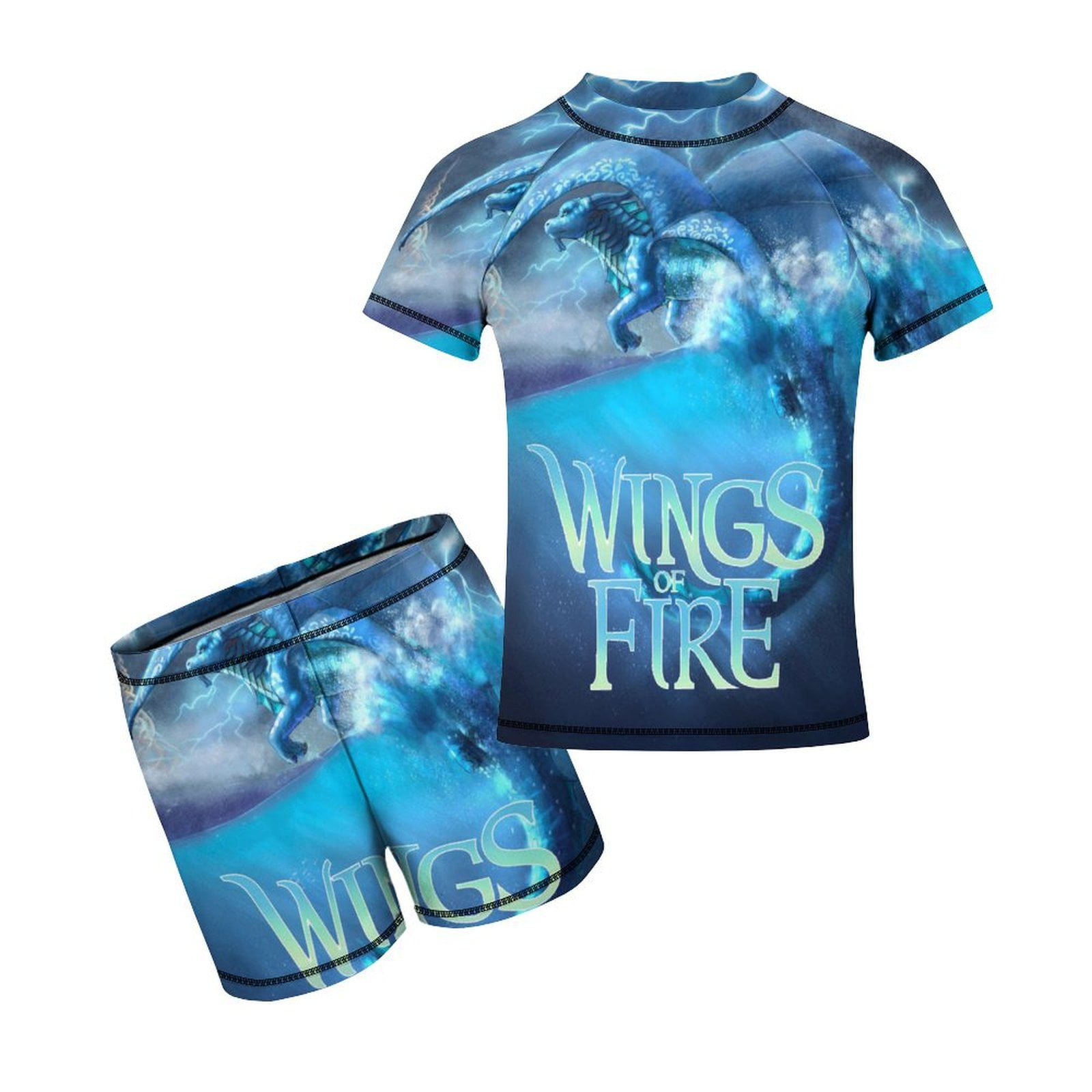 Wings Of Fire Summer Swimwear For Boys 2PCS Rash Guard Sets For Beach ...