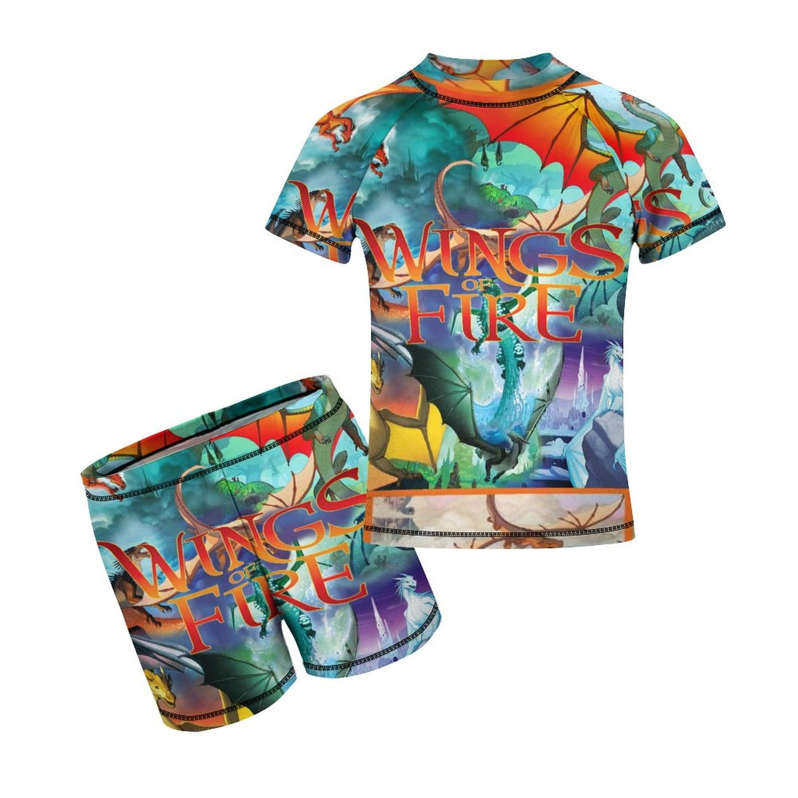 Wings Of Fire Summer Swimwear For Boys 2PCS Rash Guard Sets For Beach ...