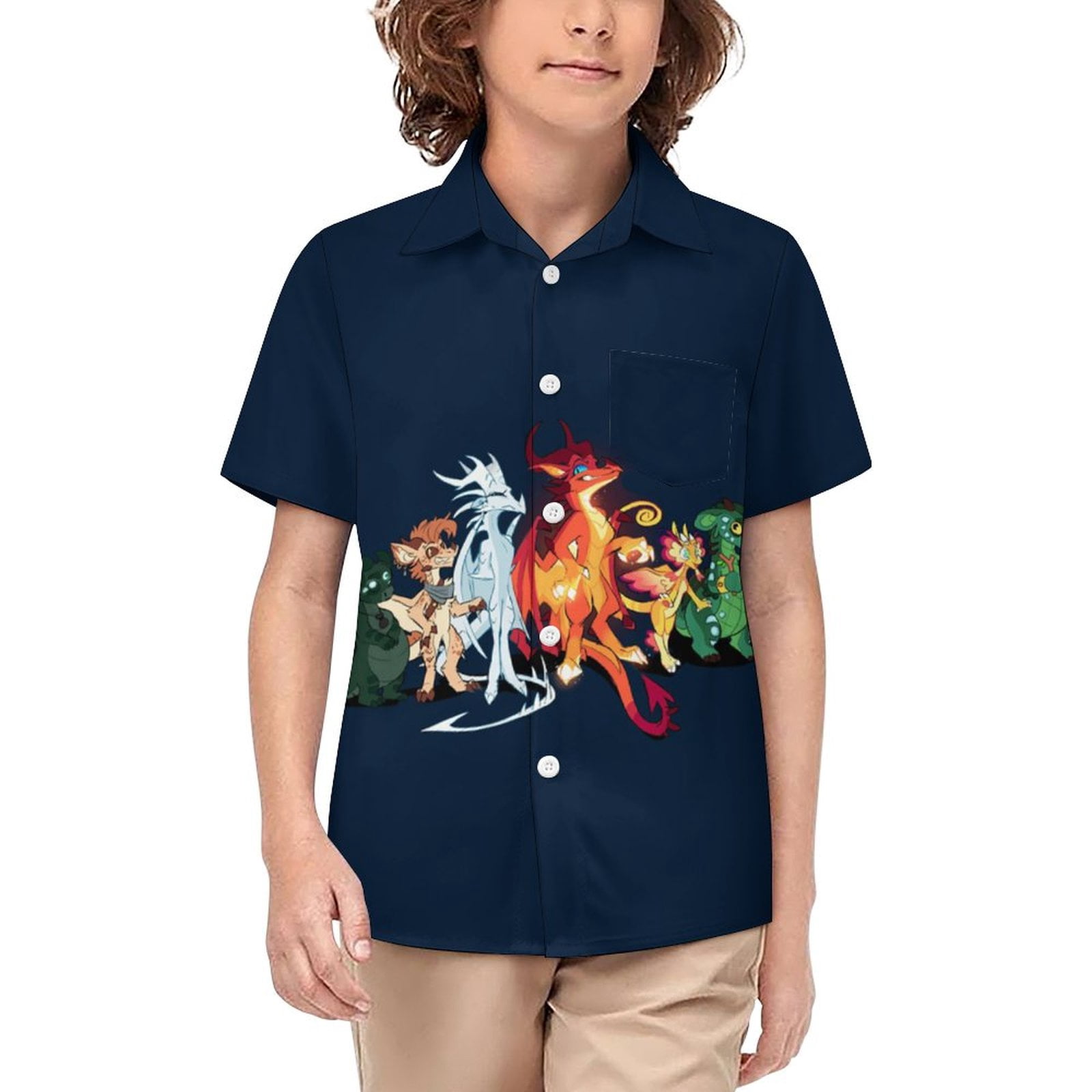 Wings Of Fire WOF Boy's Button Down Shirt Summer Short Sleeve Shirts ...