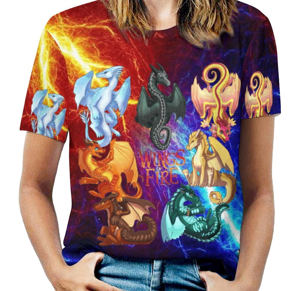 Wings Of Fire WOF Womens T-shirts Crewneck Shirts Blouse Short Sleeve ...