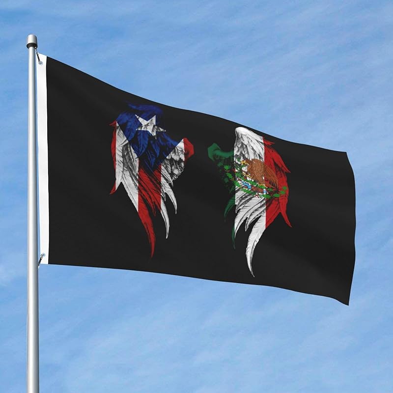 Wings Puerto Rico And Usa American Flag Flag 2x3 Ft Outdoor Flag Double ...
