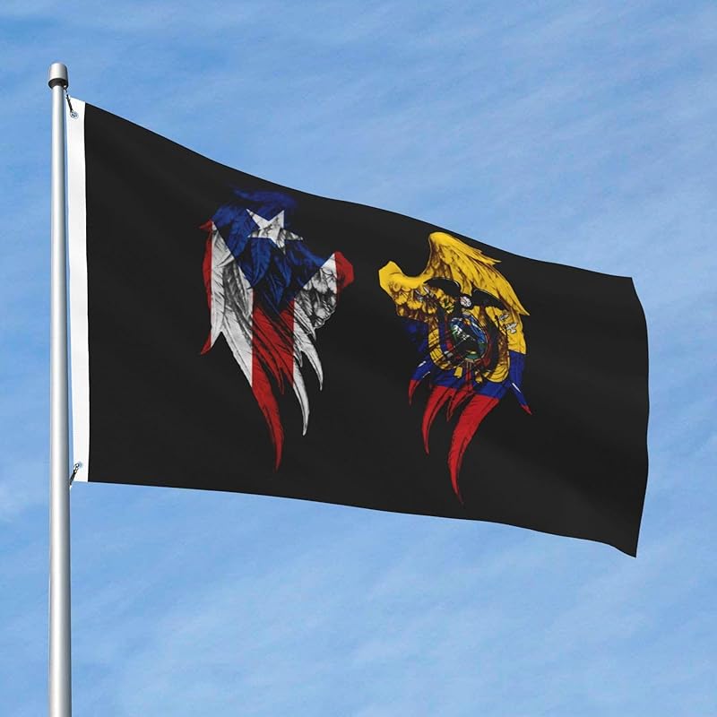 Wings Puerto Rico And Usa American Flag Flag 2x3 Ft Outdoor Flag Double ...
