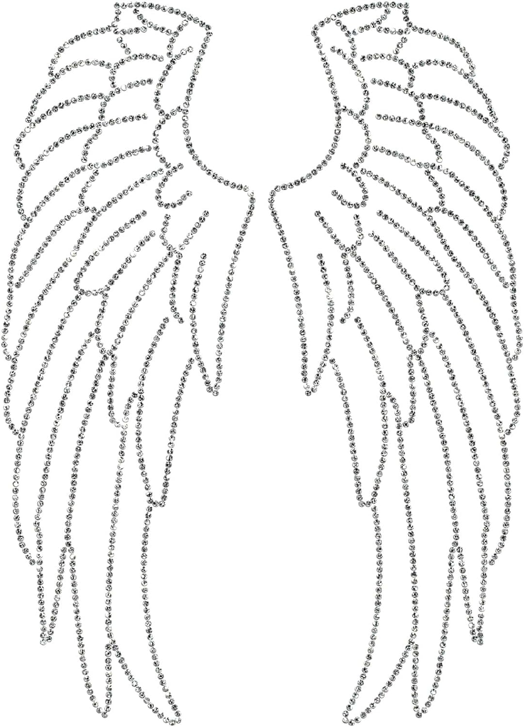 Wings Rhinestone Iron on Decal Bling Angel Iron on Transfers Patches ...