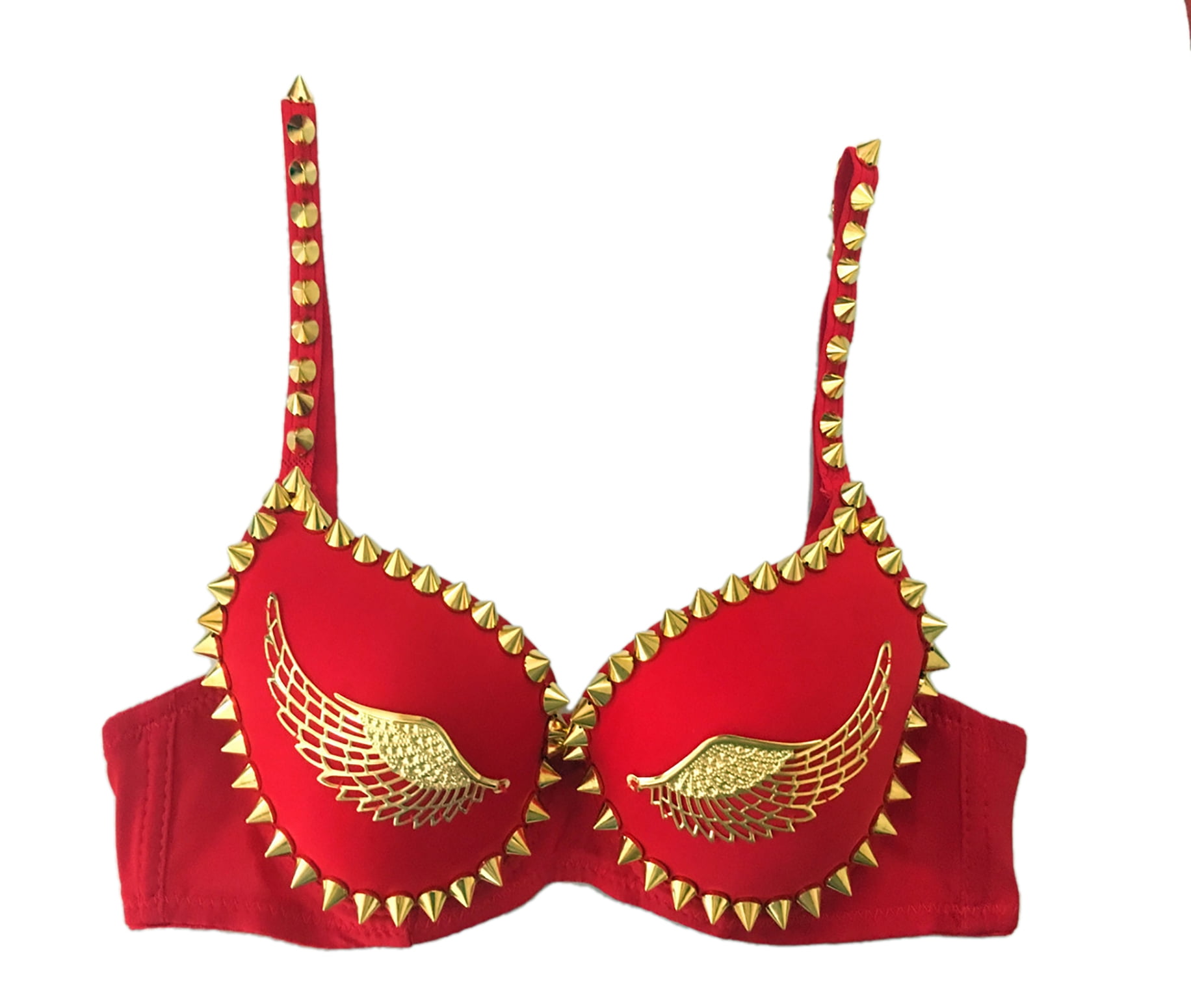 Wings Rivet Cabaret Belly Samba Dance Dancing Clothing Egyptian Bra Top ...