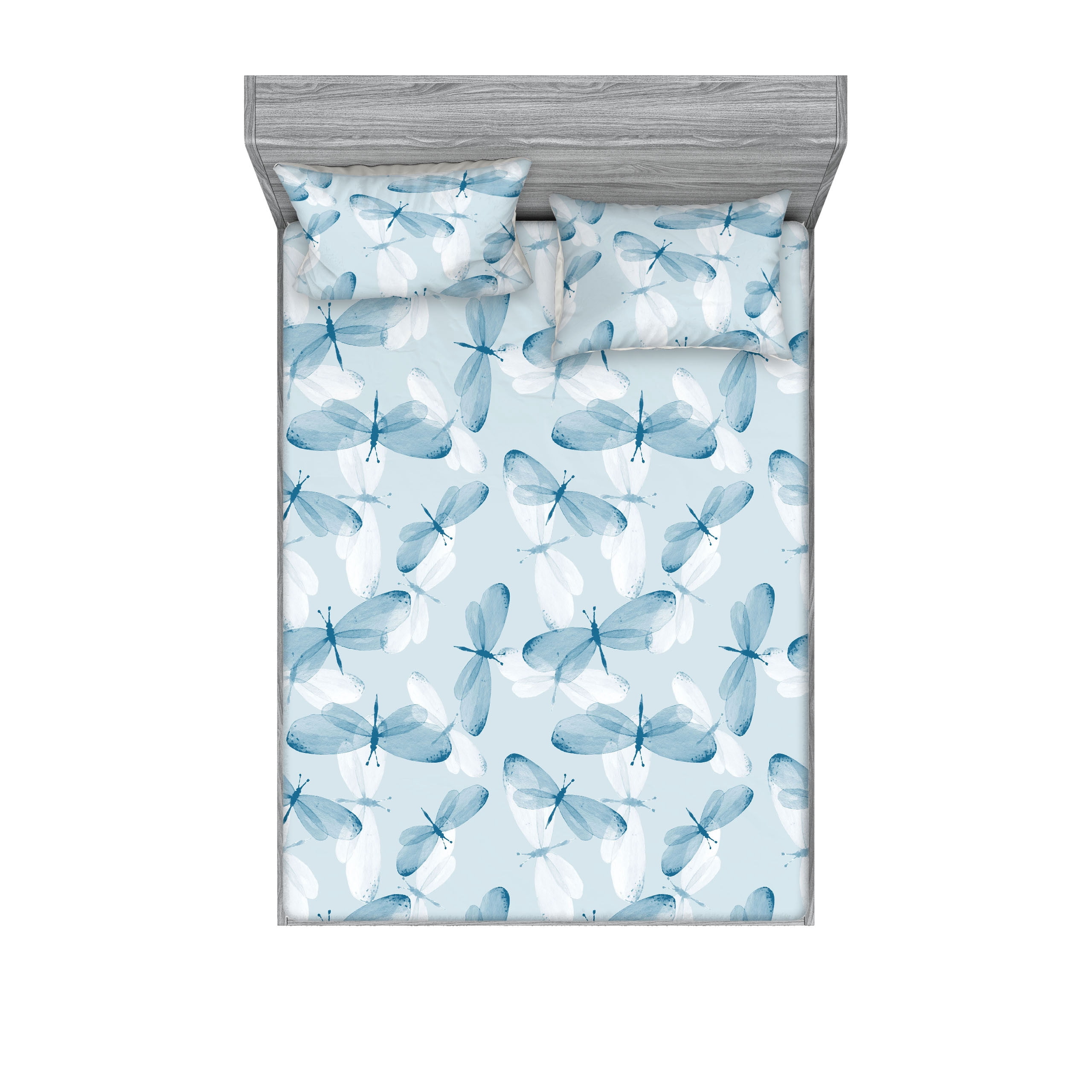 Wings of Spring Fitted Sheet & Pillow Sham Set, Oversimplified ...