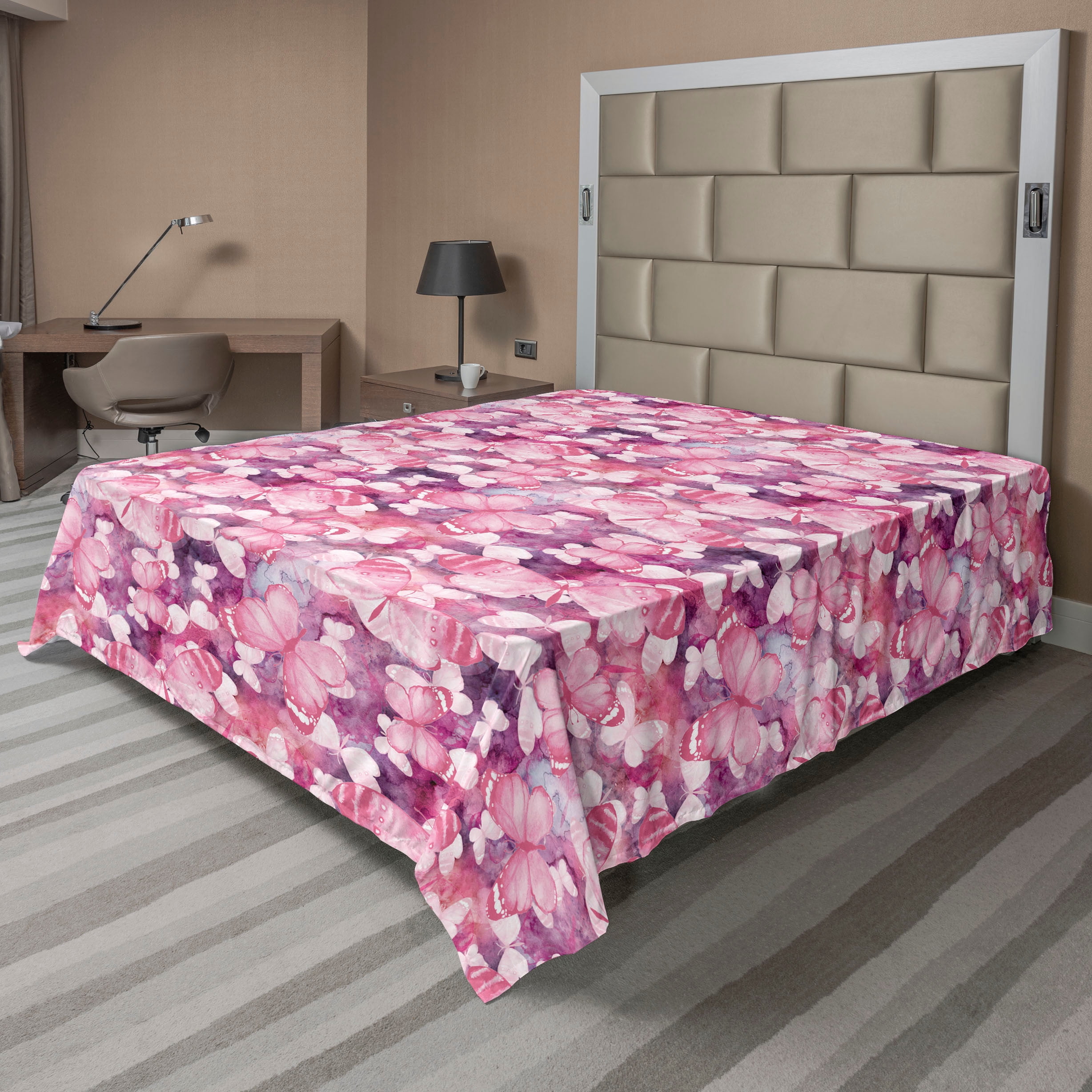 Ambesonne Wings of Spring Flat Bedding Sheet Soft Top Sheet, Japanese ...