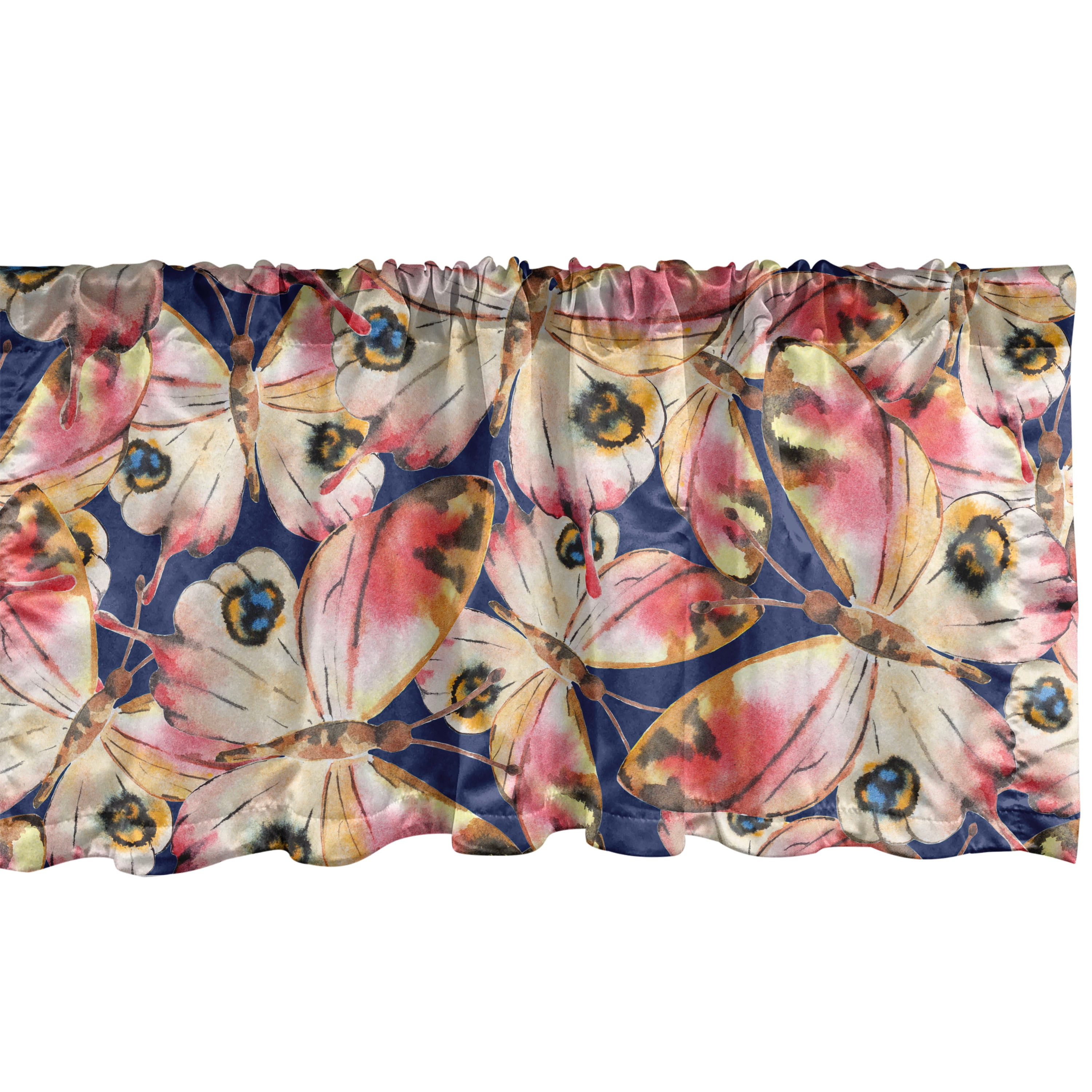 Wings of Spring Window Valance, Watercolor Design Colorful Butterfly ...