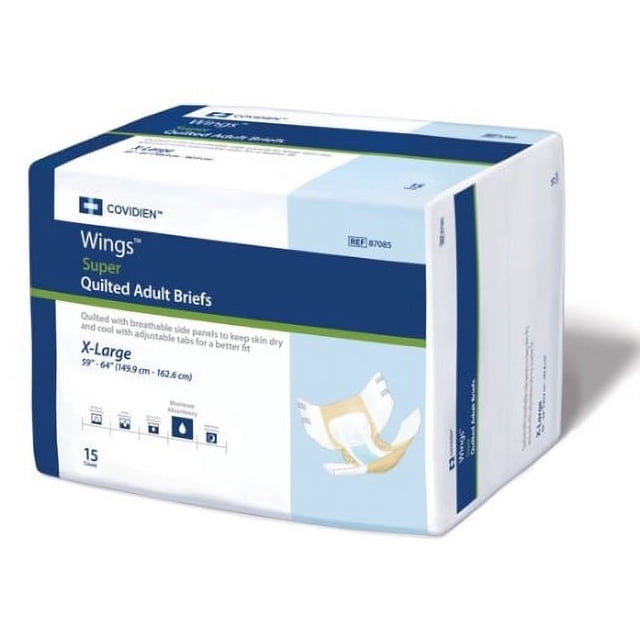 Wings Super Adult Brief Tab Closure X-Large Disposable Heavy Absorbency ...
