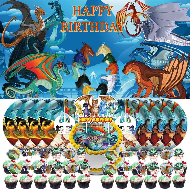 Wings of Fire Party Supplies Birthday Decorations Plates Banner Kids ...