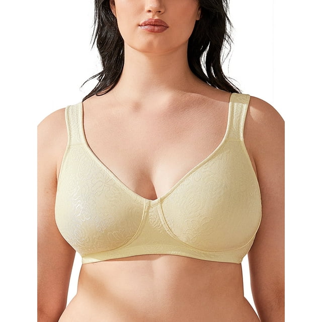 Wingslove Women's Full Coverage Wireless Support Non Padded Plus Size Minimizer Bra,Nude 38G ...