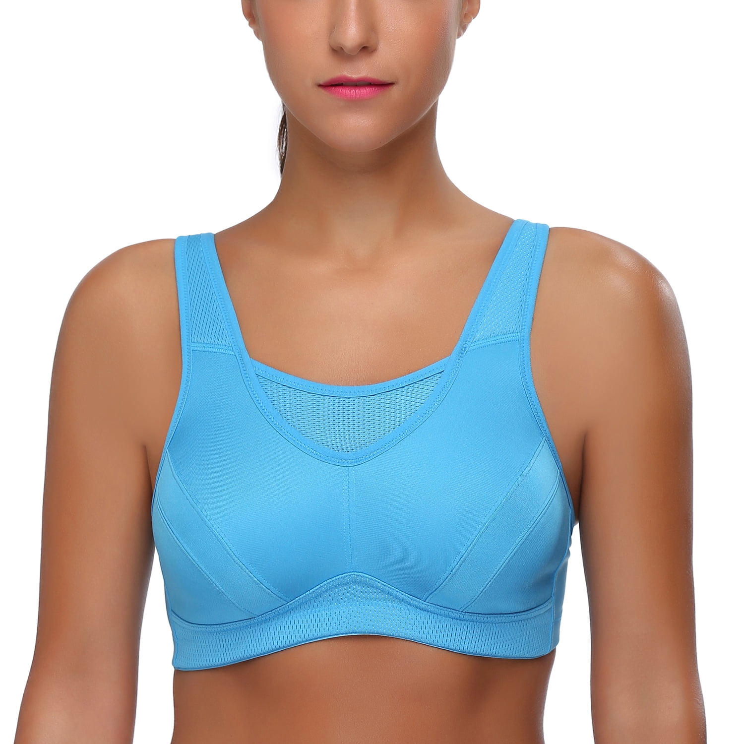 Wingslove Womens High Support Sports Bra Plus Size High Impact Wireless Full Coverage Non