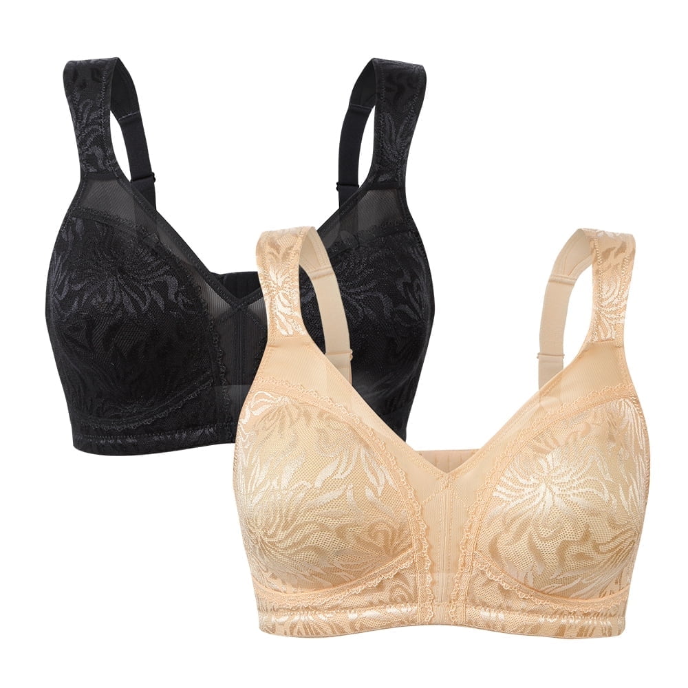 Wingslove Women's Plus Size Bra Full Coverage Minimizer Bra Non Padded ...