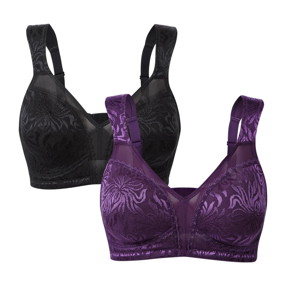 Wingslove Women's Plus Size Bra Full Coverage Minimizer Bra Non Padded ...