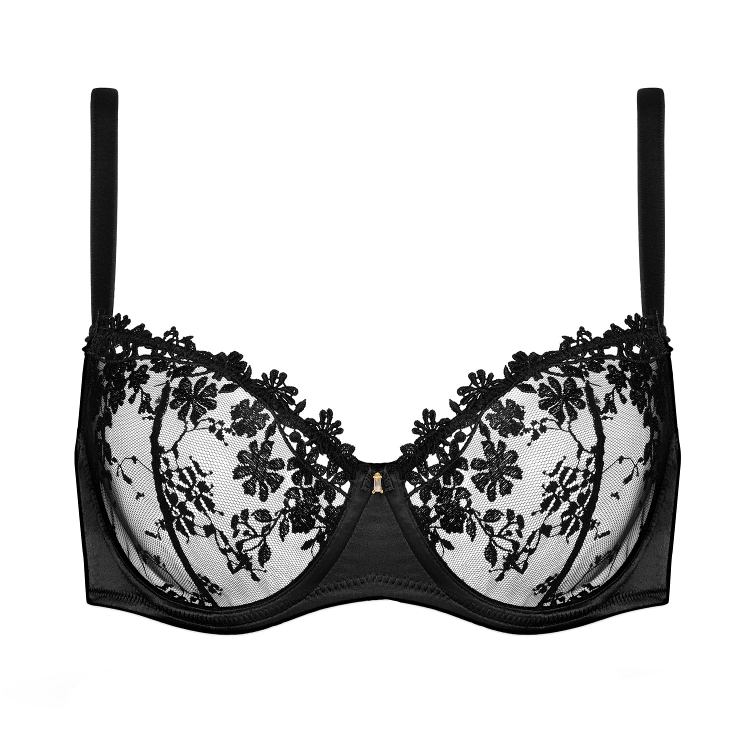 Wingslove Women's Sexy Lace Sheer Bra Demi Mesh Balconette See Through ...