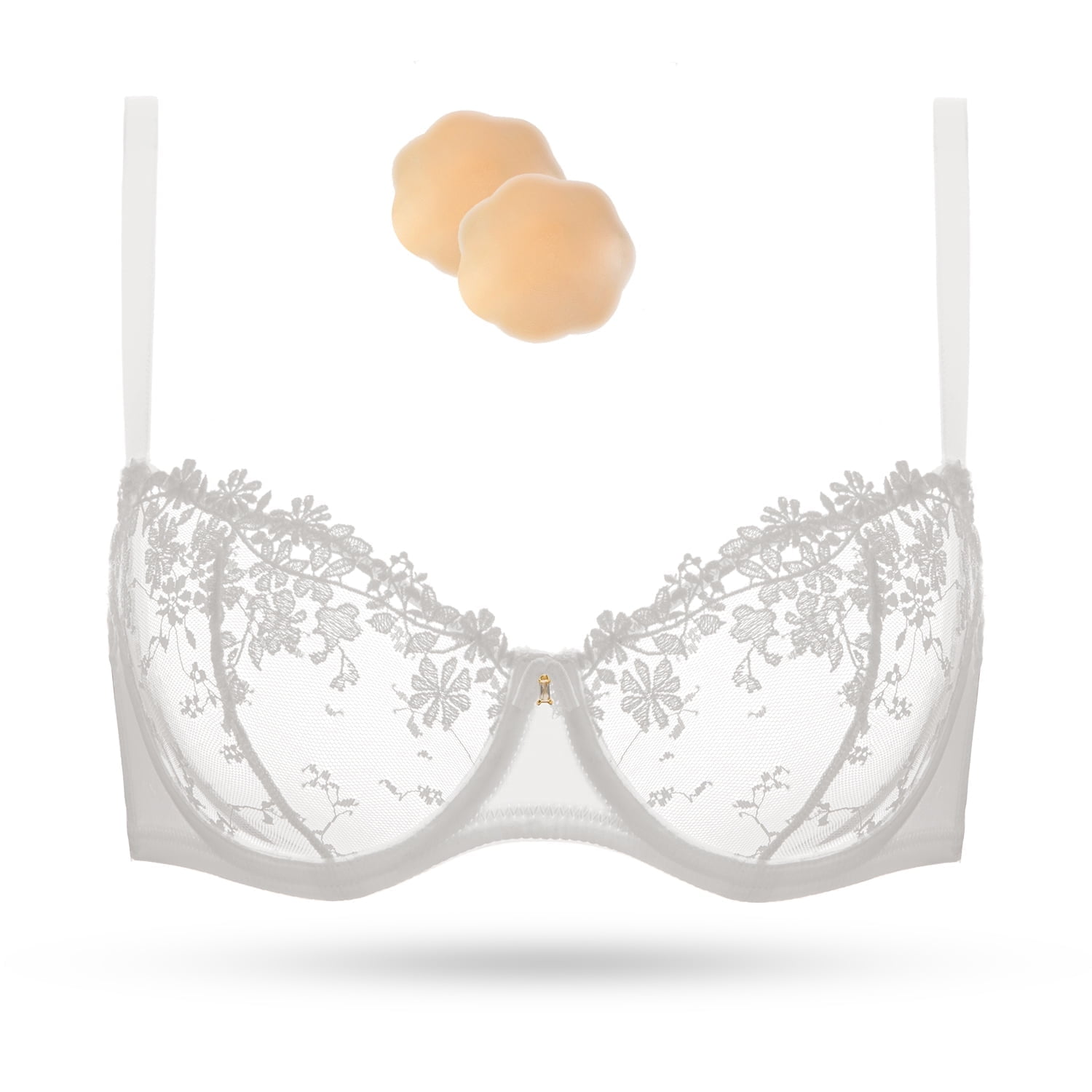 Wingslove Women's Sexy Lace Sheer Bra Demi Mesh Balconette See Through ...