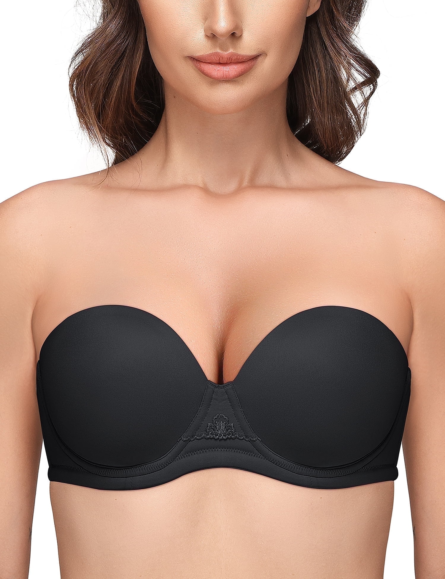 Wingslove Women's Strapless Bra Push Up Full Coverage Plus Size Bra Underwire Multiway Contour ...