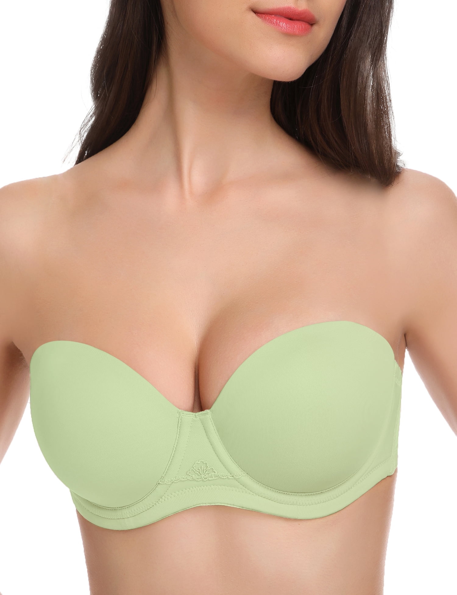 Wingslove Women's Strapless Push Up Bra Plus Size Full Figure Underwire Multiway Contour Bra ...