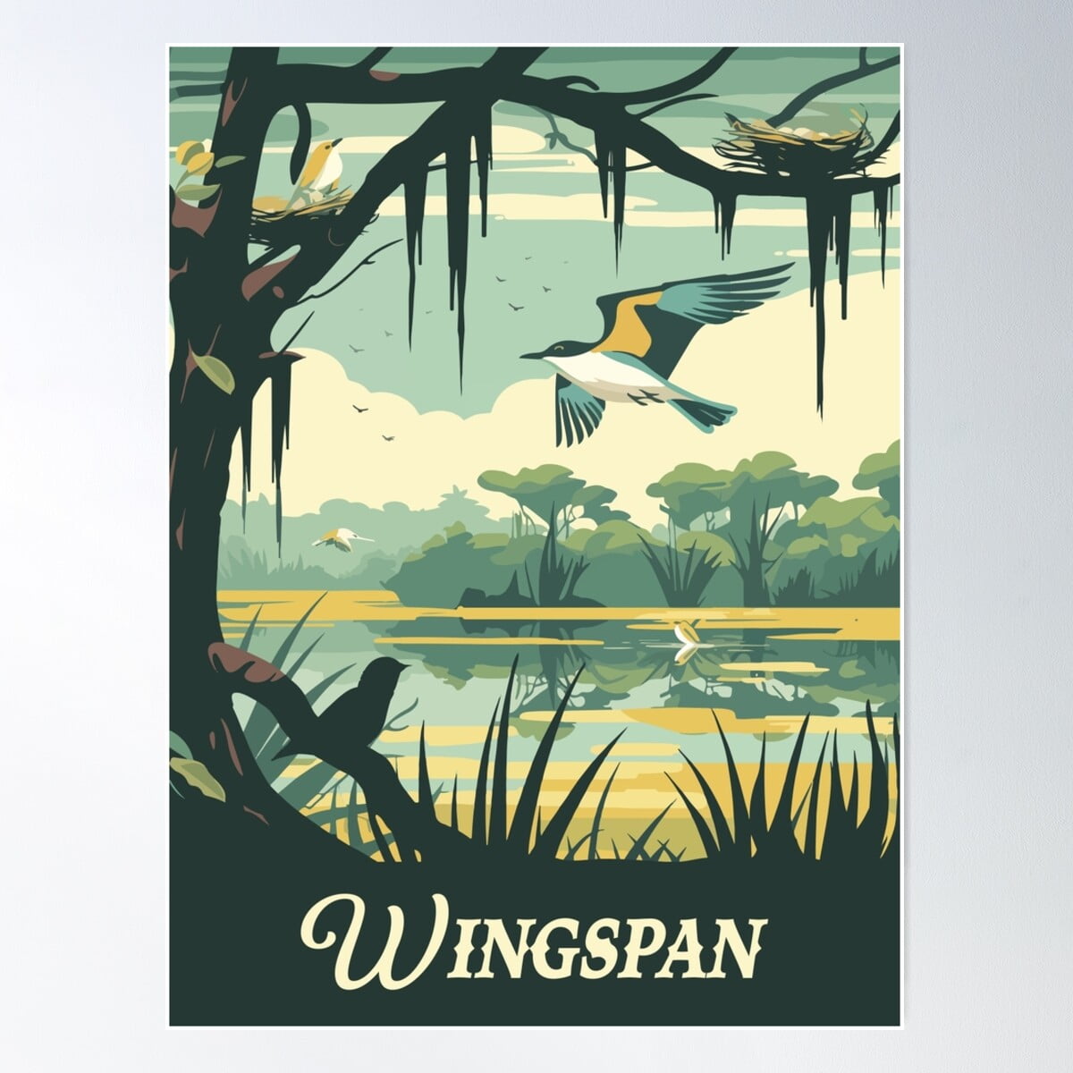 Wingspan - Poster Inspired By Wingspan, Retro Board Game Poster Wall ...