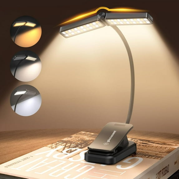 Wingy Book Light, 48 LED Reading Light with Sleep Aid & Timer, 2-Switch ...