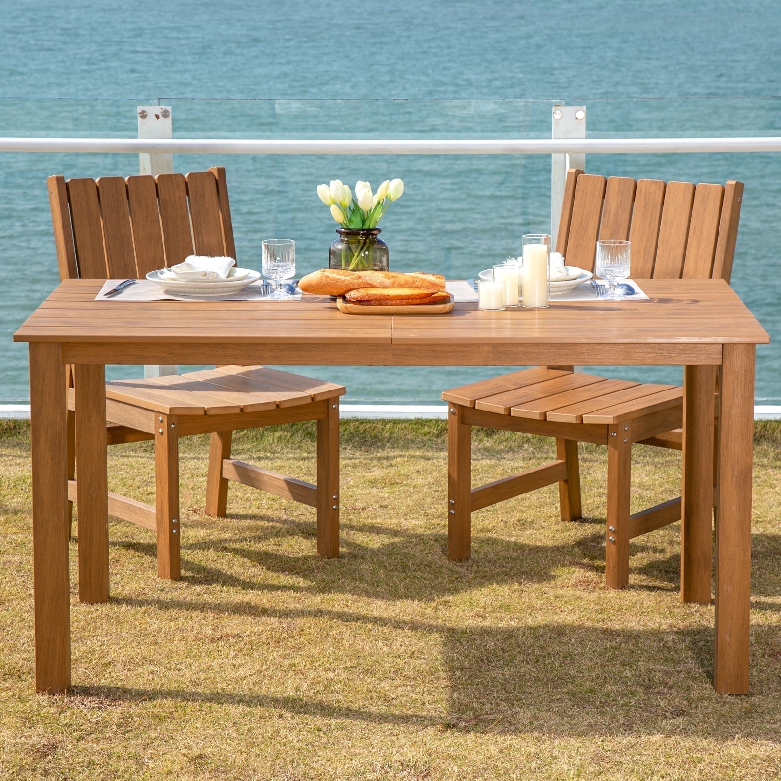 Wingyz Outside Dining Table with Umbrella Hole, Patio Dining Table 1PC ...