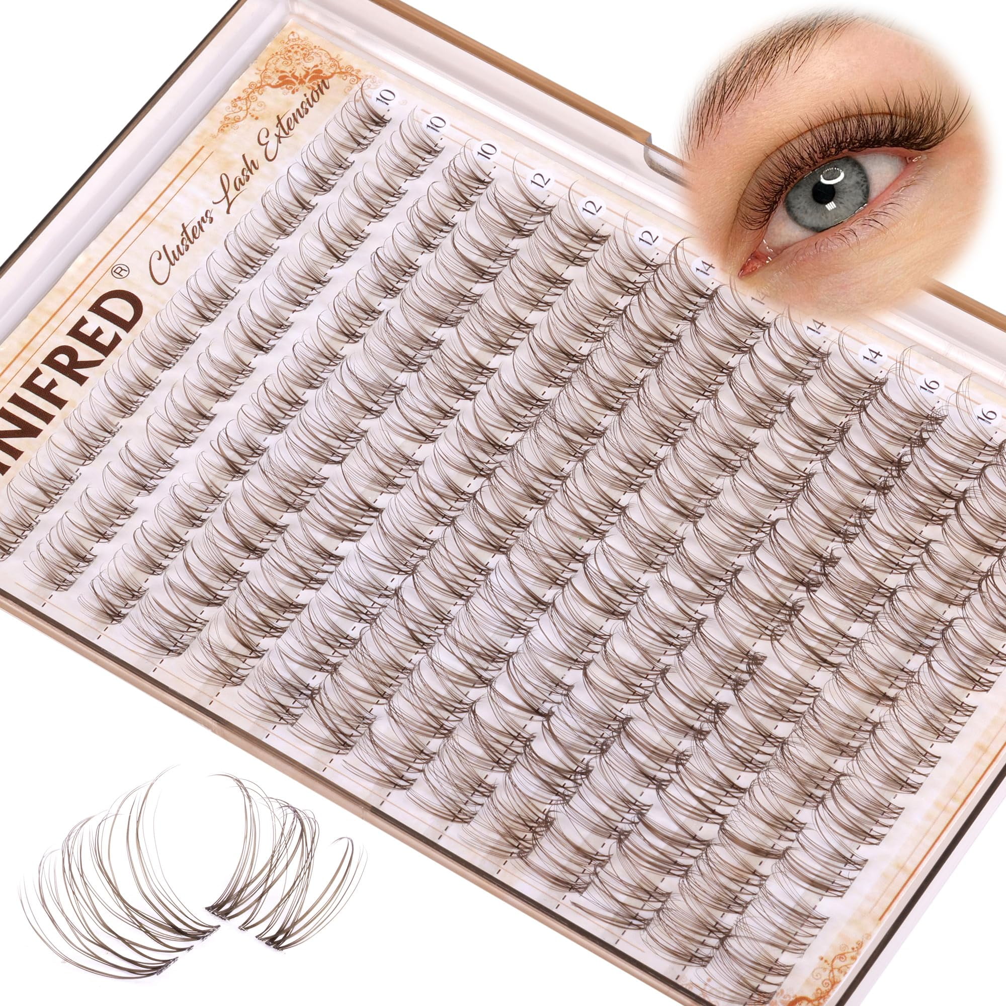 Winifred Brown Lash Clusters AIF9 Clear Band Eyelash Clusters Natural ...