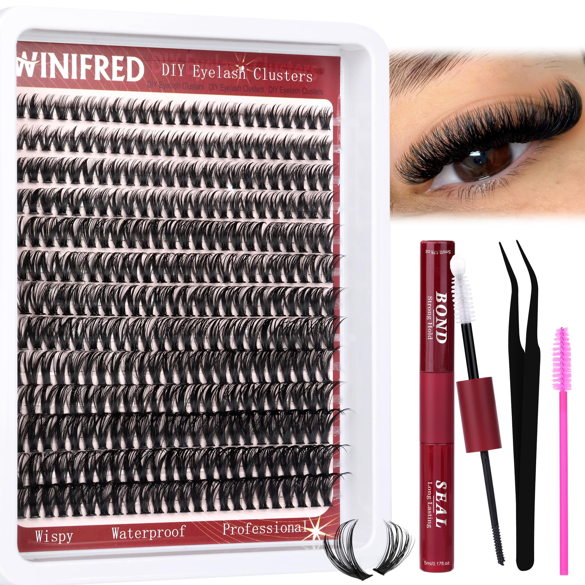 Winifred Lash Clusters Kit SSF20 Eyelash Clusters 50D Lash Extension ...