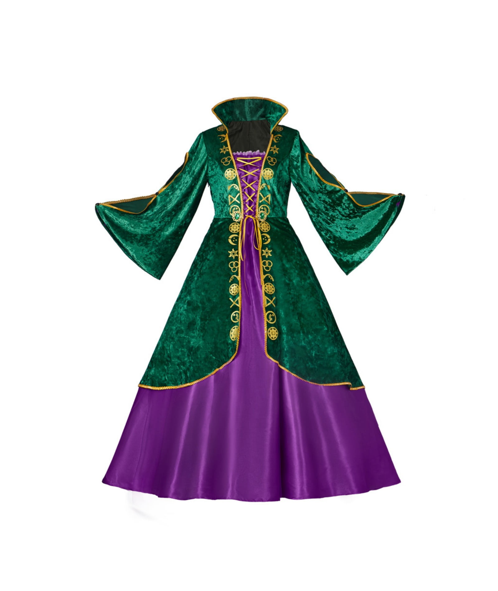Winifred Medieval Green Velvet Dress Witch Dress Robes Outfit Adult for ...